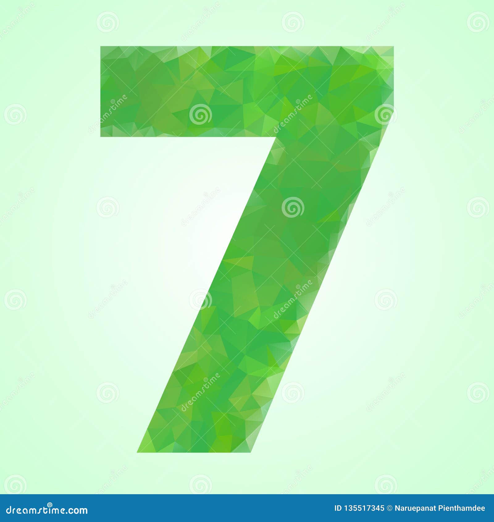 Number 7 Color Green Crystal Stock Vector - Illustration of gemstone ...