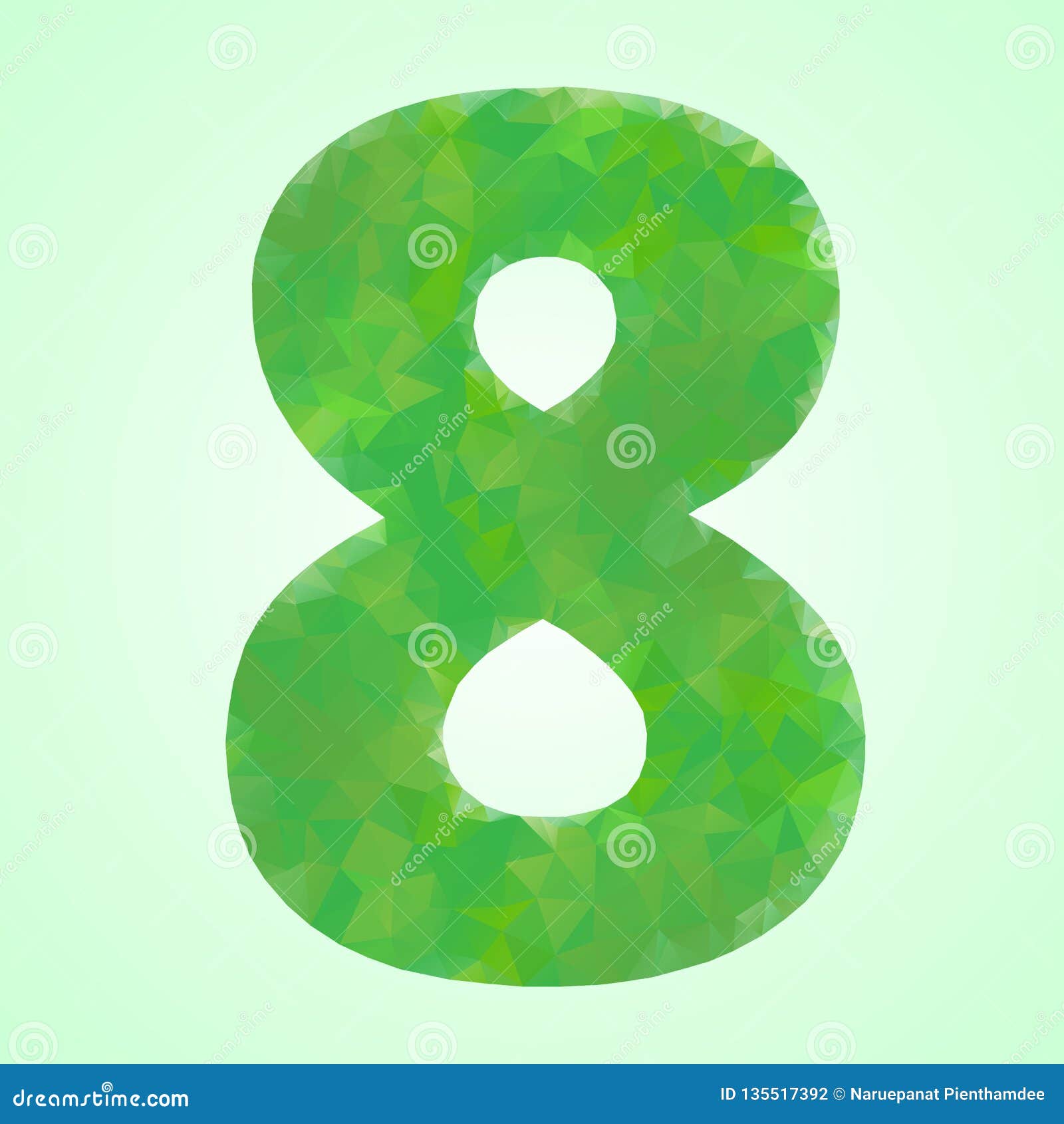 Number 8 Color Green Crystal Stock Vector - Illustration of background ...