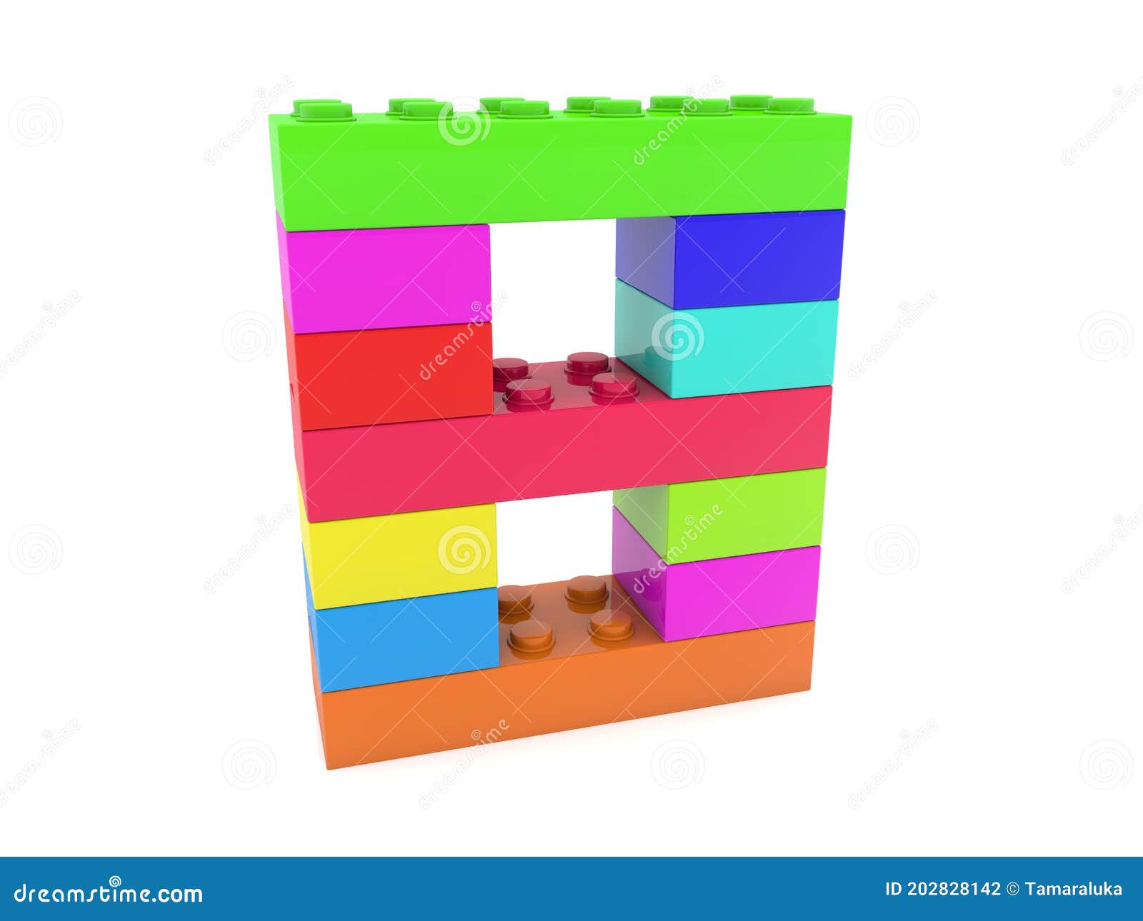 Number 8 from Colored Toy Bricks on a White Stock Illustration ...