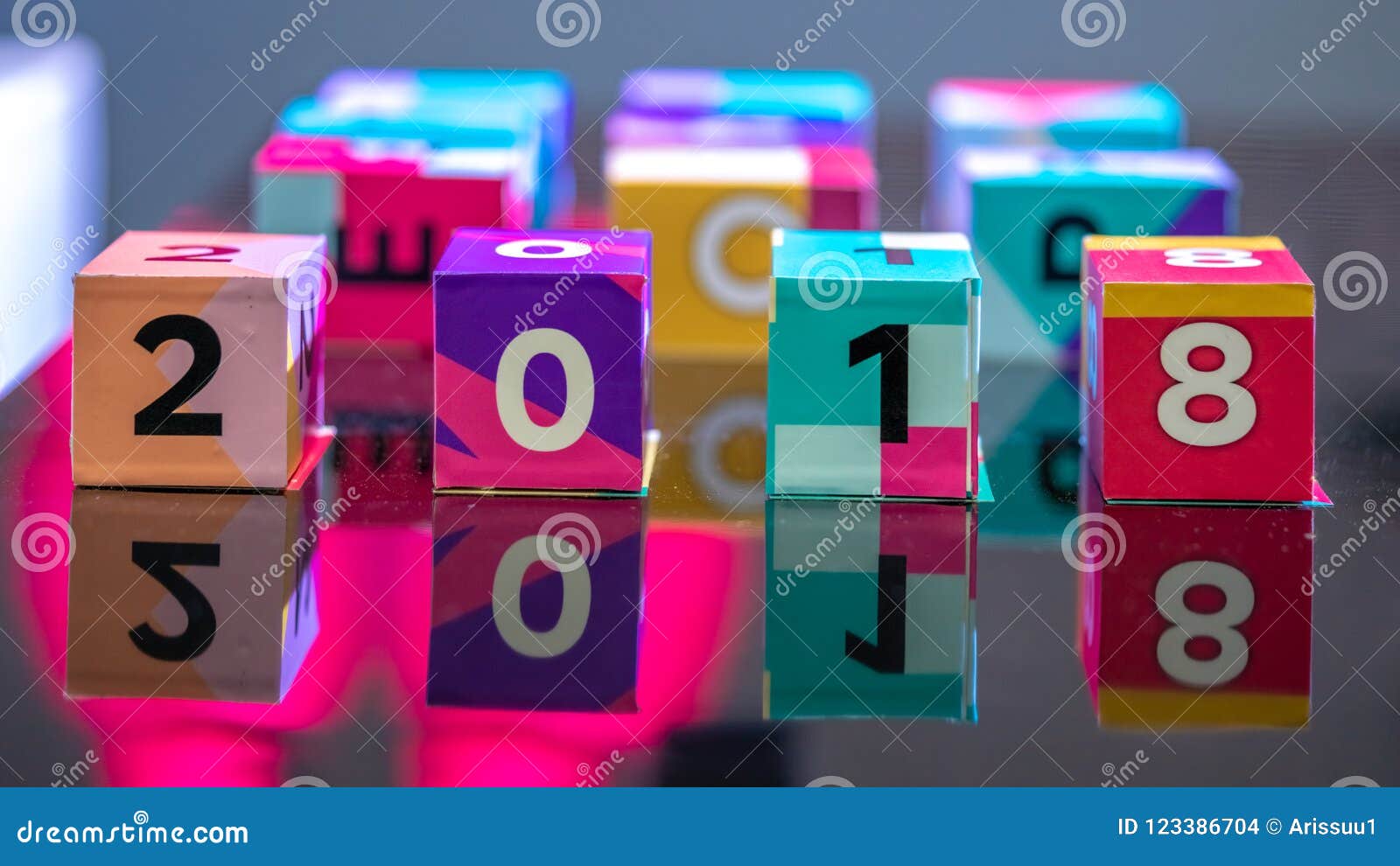 A Number on Colorful Cube stock photo. Image of calendar - 123386704