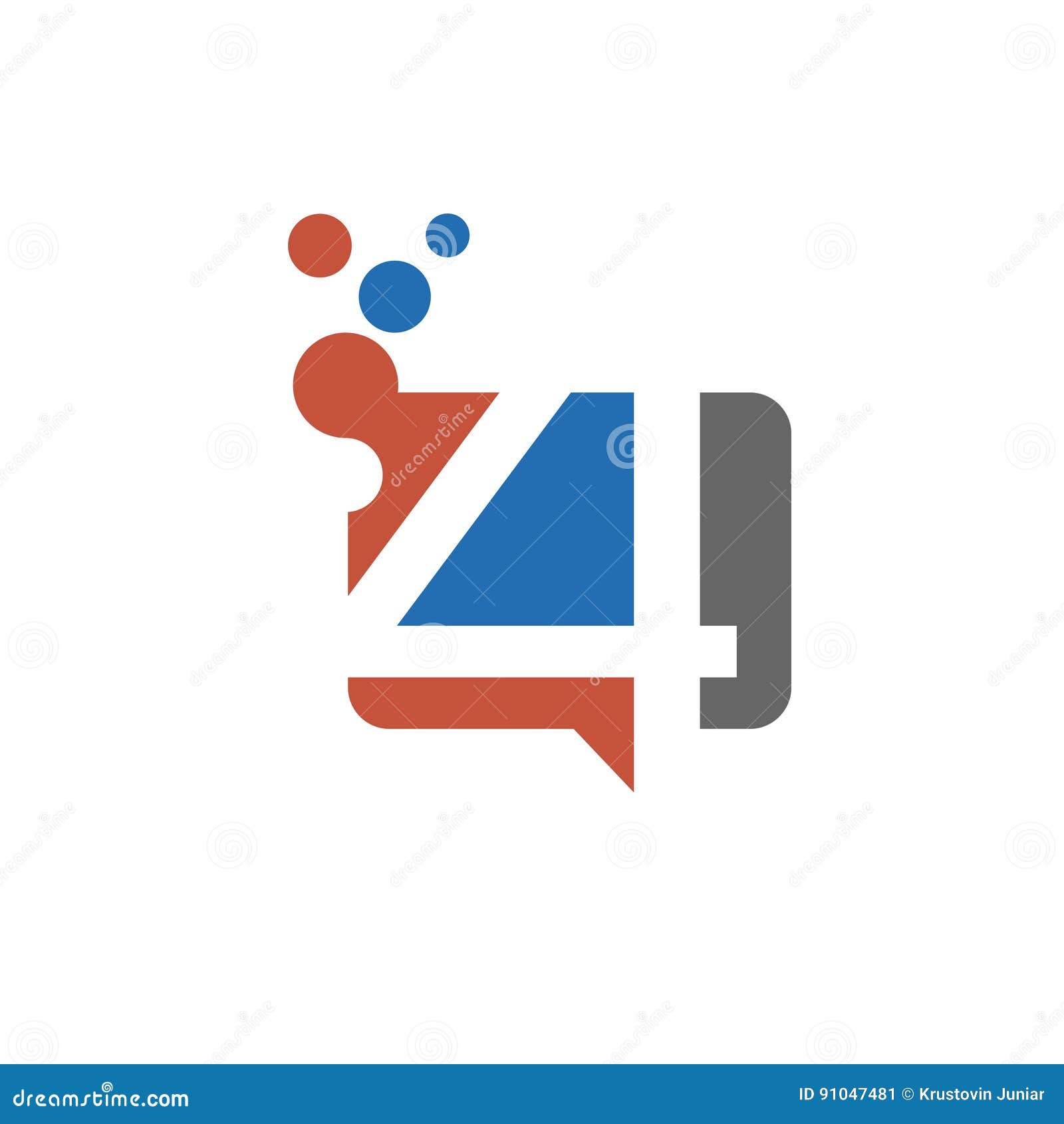 Number 4 Colorful Vector Template Stock Vector - Illustration of ...