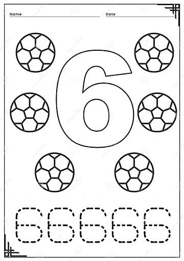 Number 6 Coloring stock vector. Illustration of kindergarten - 222150164