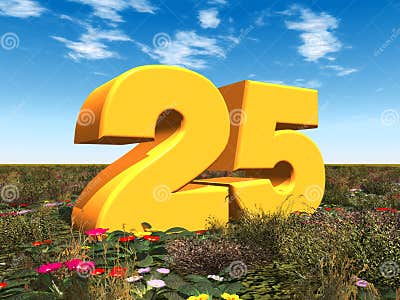 The Number 25 stock illustration. Illustration of flowers - 34442878