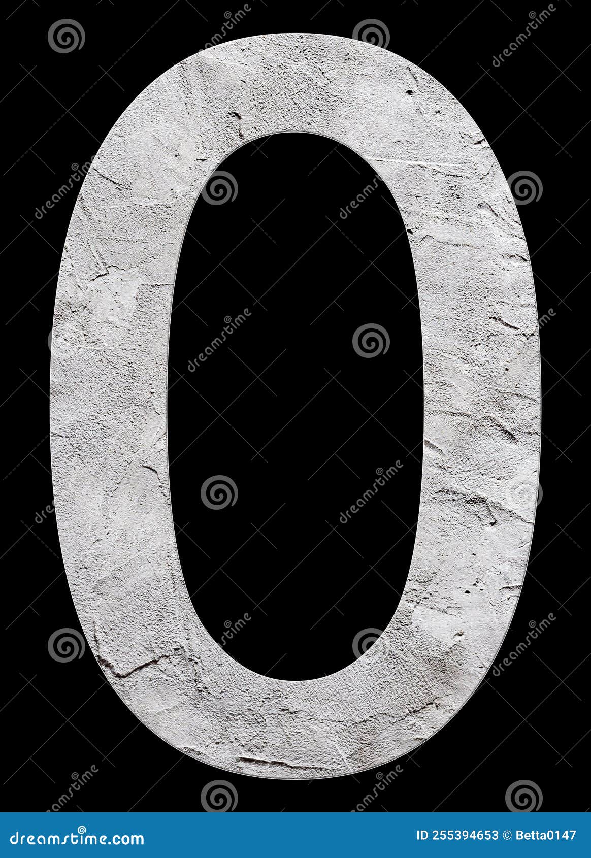 Number 0 with Concrete Texture, on Black Background Stock Illustration ...