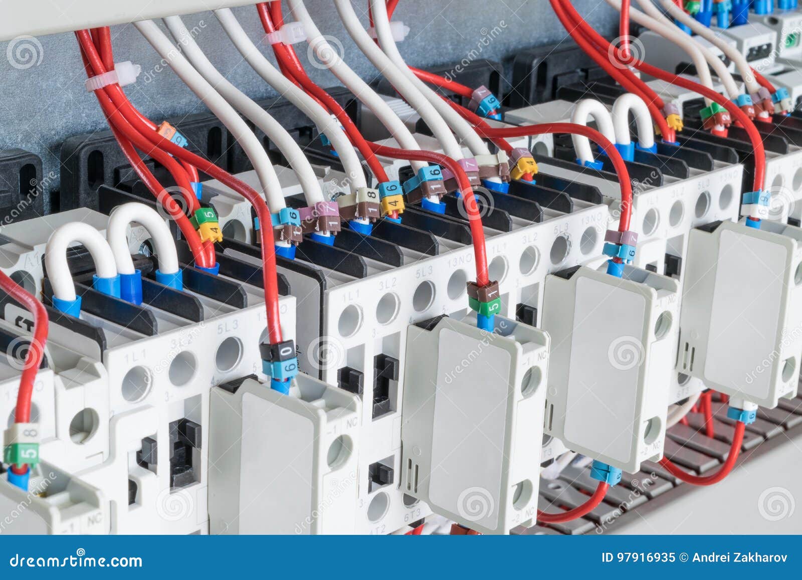 Contactors With Front Auxiliary Contacts Mounted On The Rail On The ...