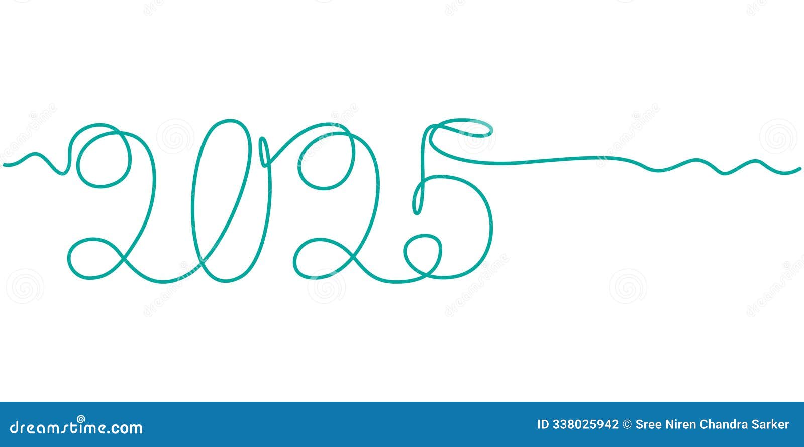 Number 7 In Continuous Line Drawing Style. Abstract Drawing Number ...