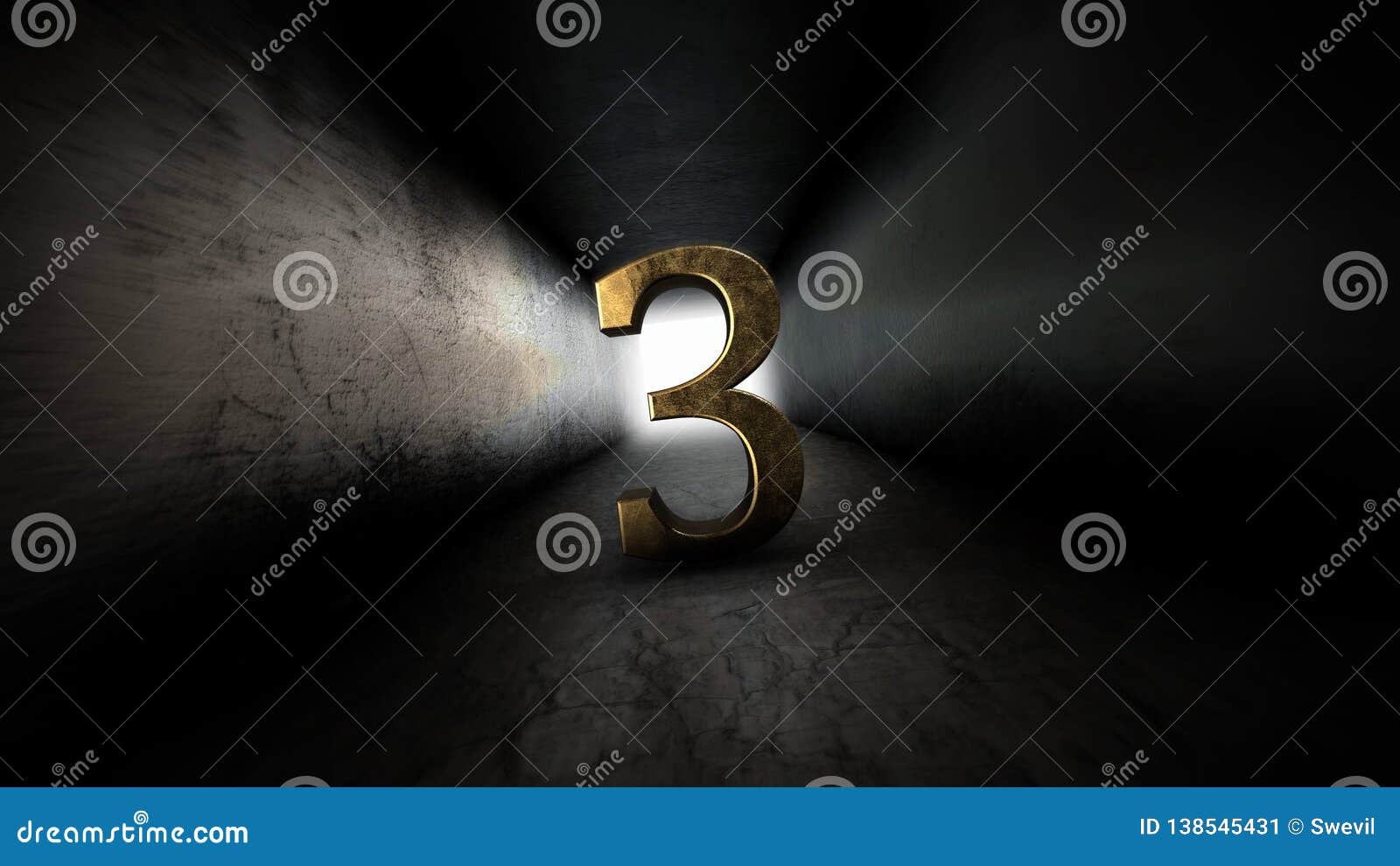 Number 3 Countdown Darkly. Countdown the Countdown Numbers. Stock Image ...