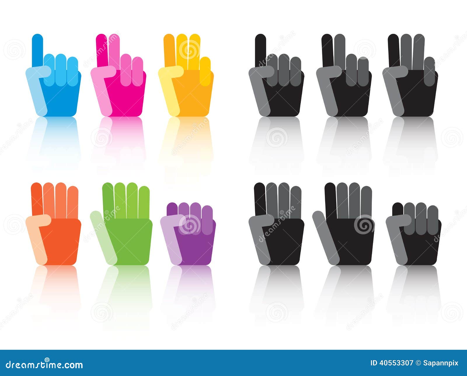 Number counting hands stock vector. Illustration of icon - 40553307