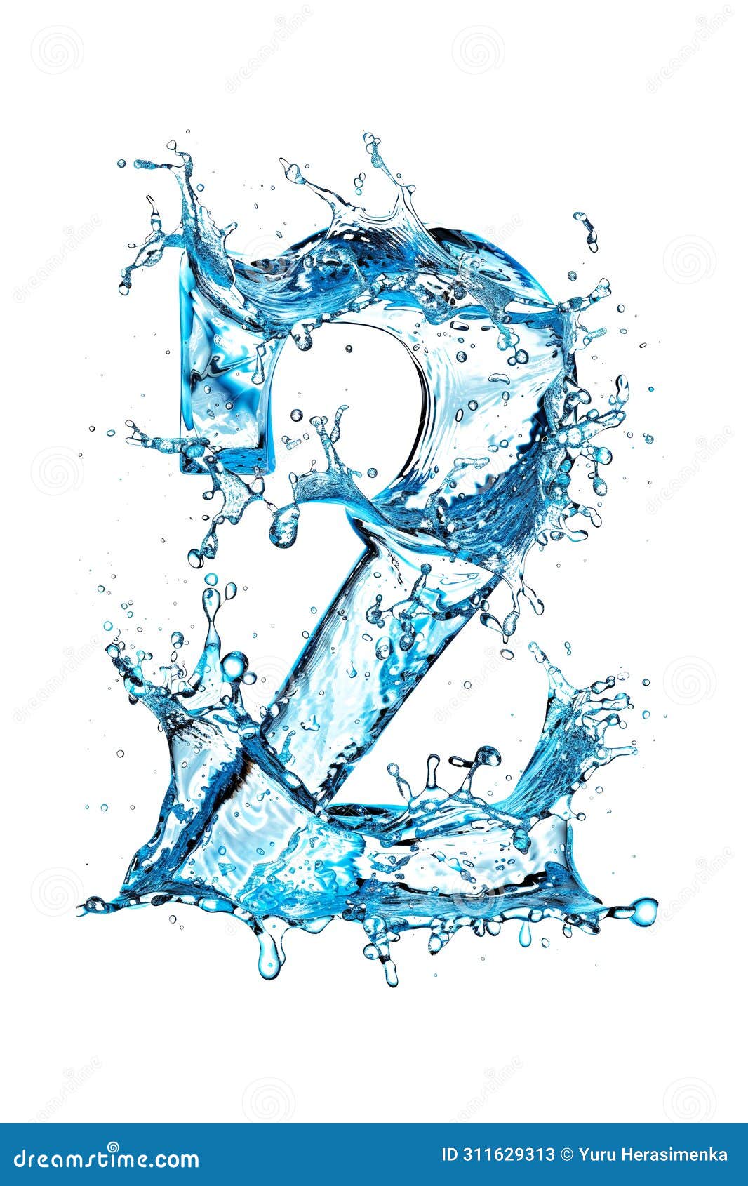 Number 2 Formed from Water stock image. Illustration of form - 311629313
