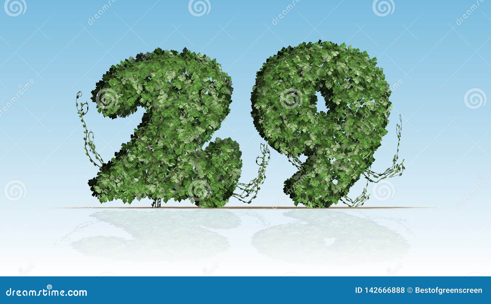 Number 29 Created of Green Ivy Leaves Stock Illustration - Illustration ...