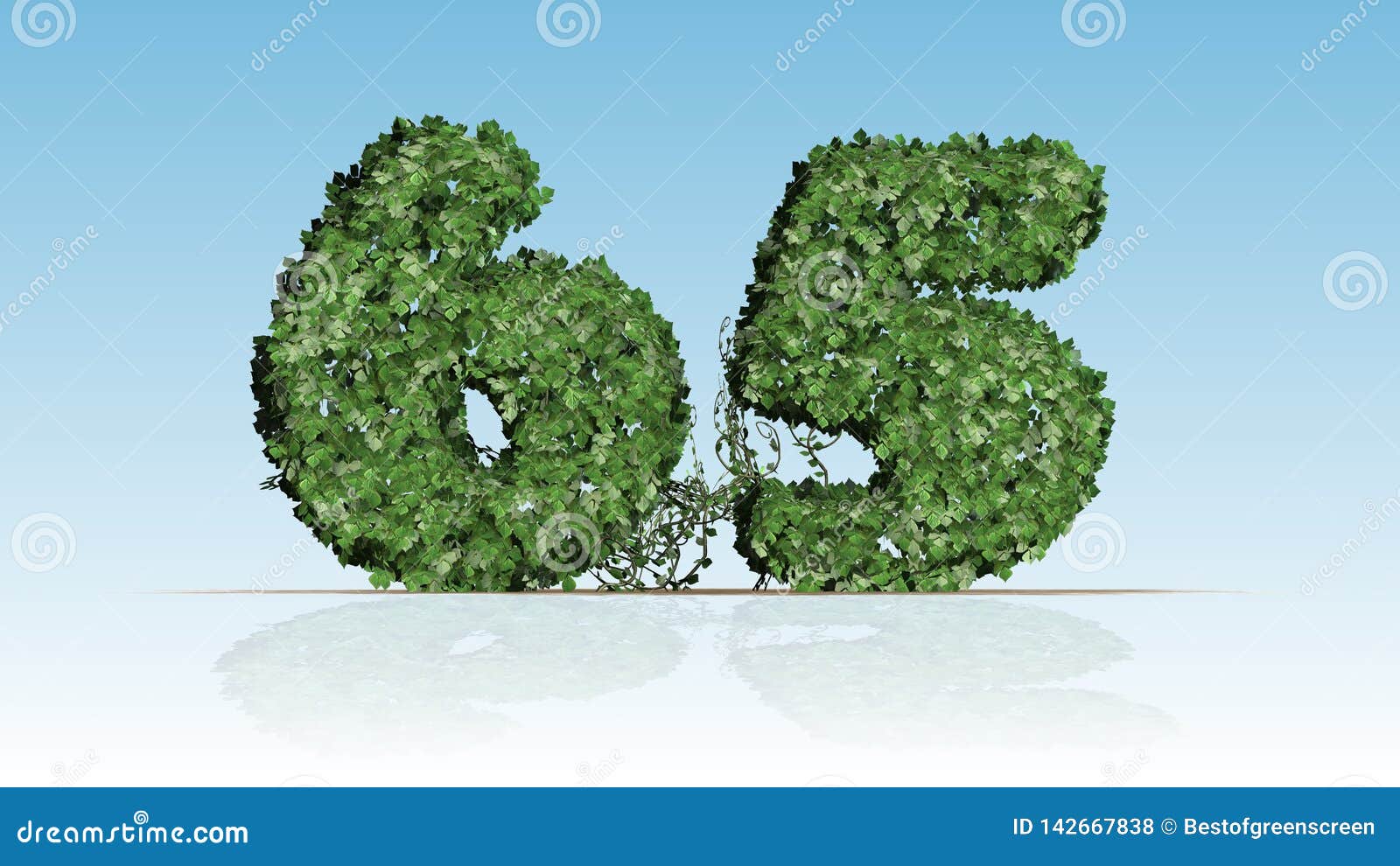 Number 65 Created of Green Ivy Leaves Stock Illustration - Illustration ...