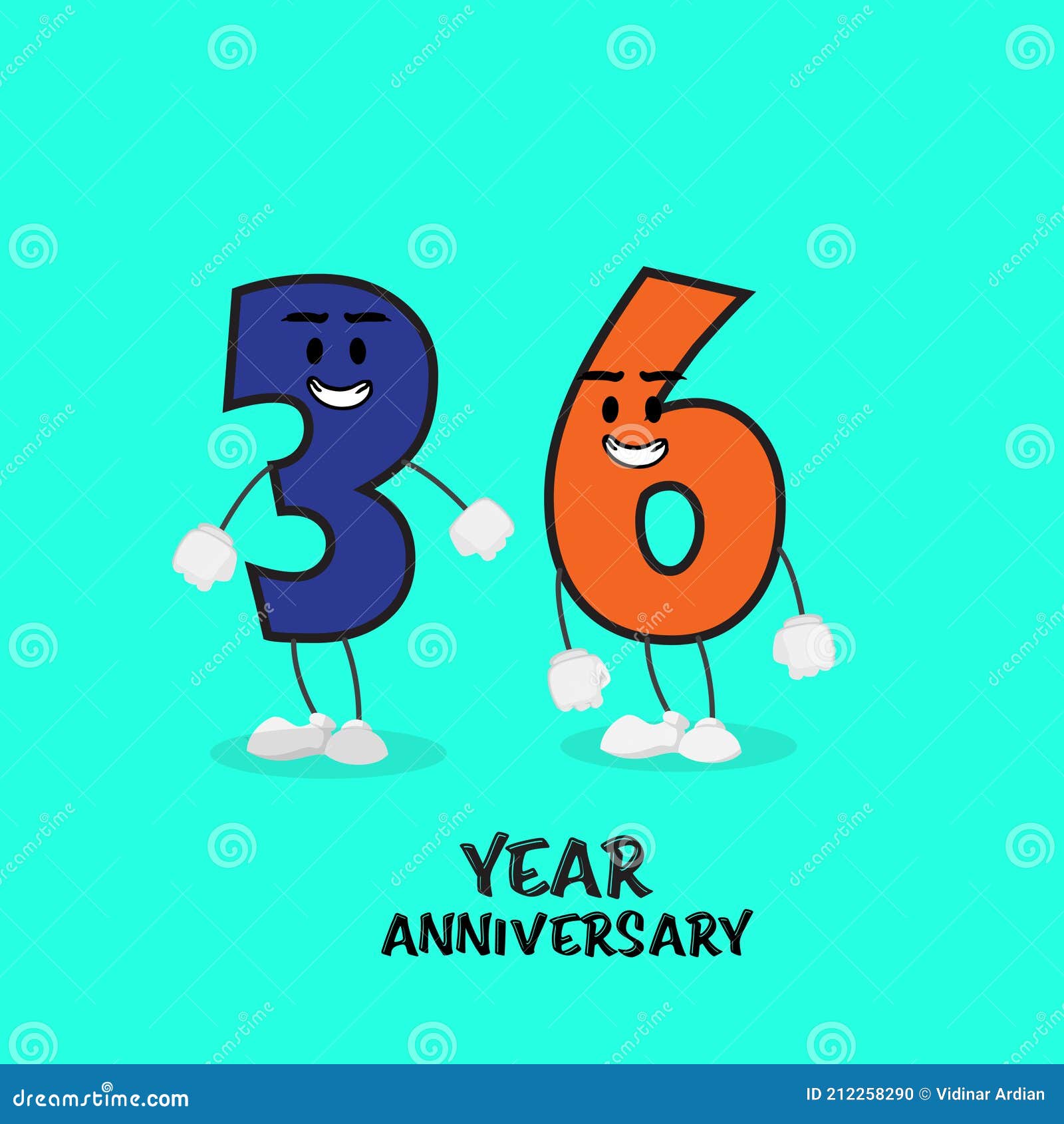 36 NUMBER CUTE YEAR ANNIVERSARY CELEBRATION DESIGN VECTOR TEMPLATE ...