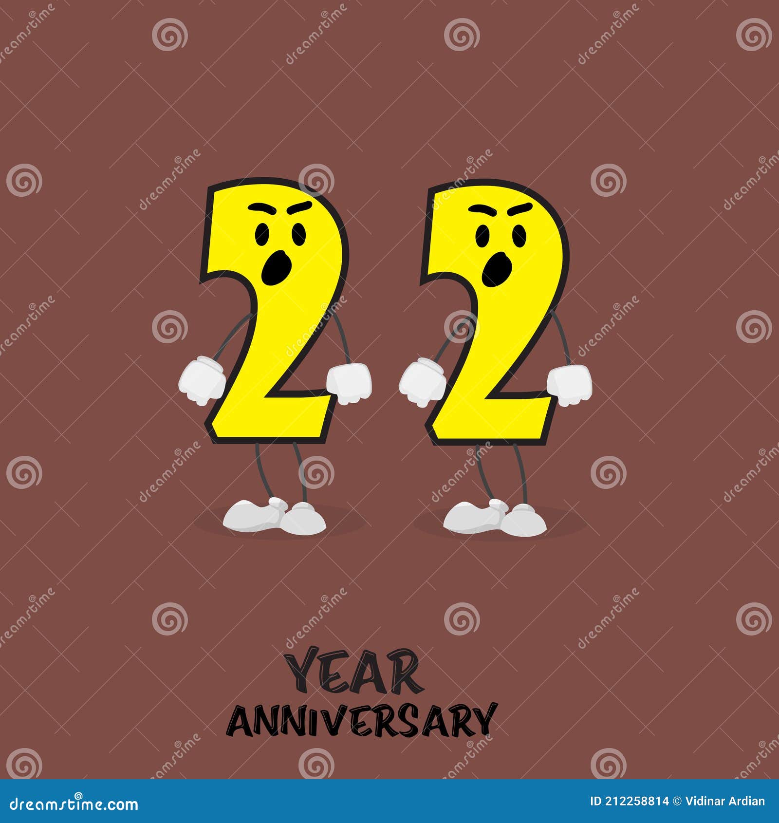 22 NUMBER CUTE YEAR ANNIVERSARY CELEBRATION DESIGN VECTOR TEMPLATE ...