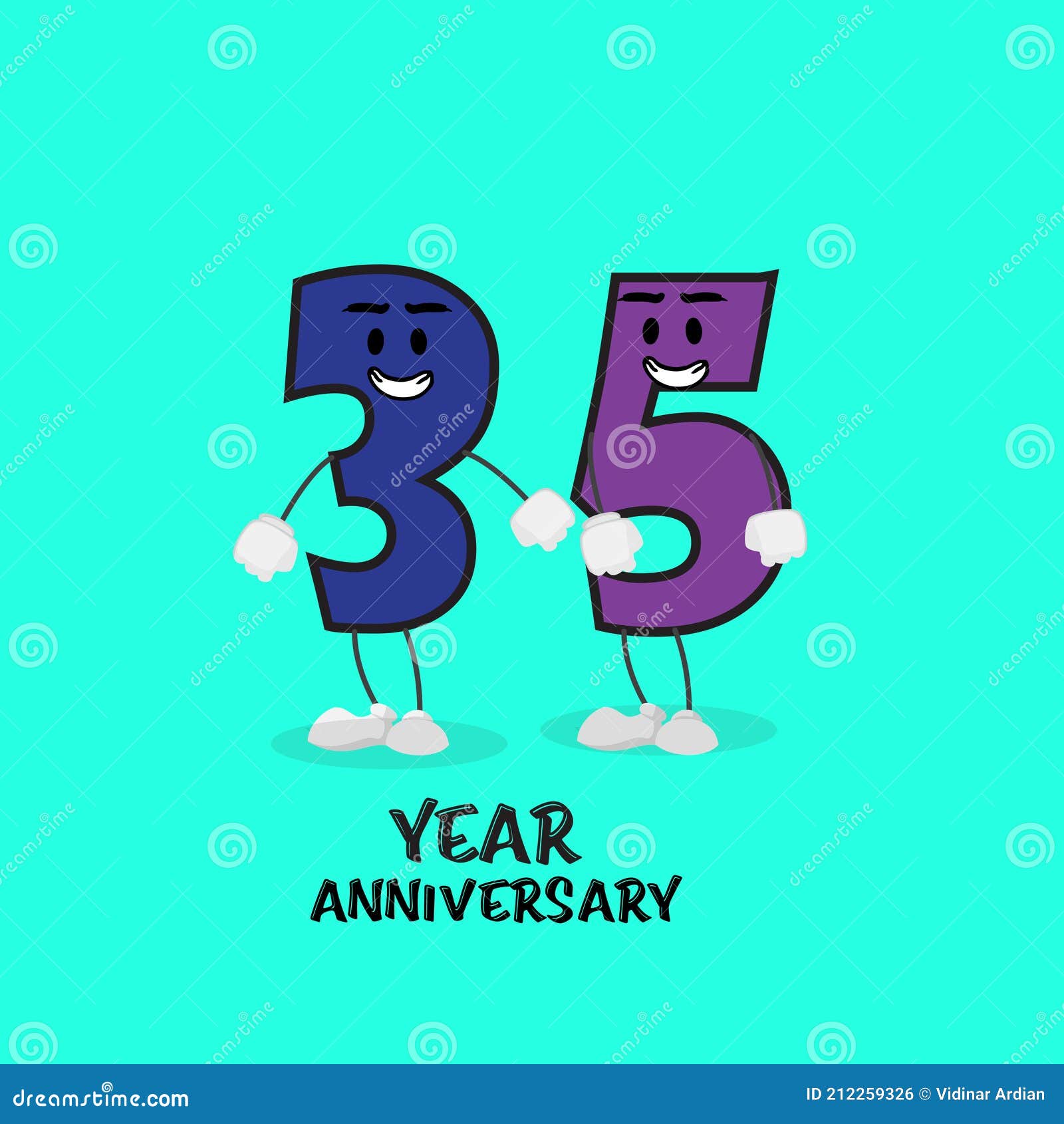 35 NUMBER CUTE YEAR ANNIVERSARY CELEBRATION DESIGN VECTOR TEMPLATE ...