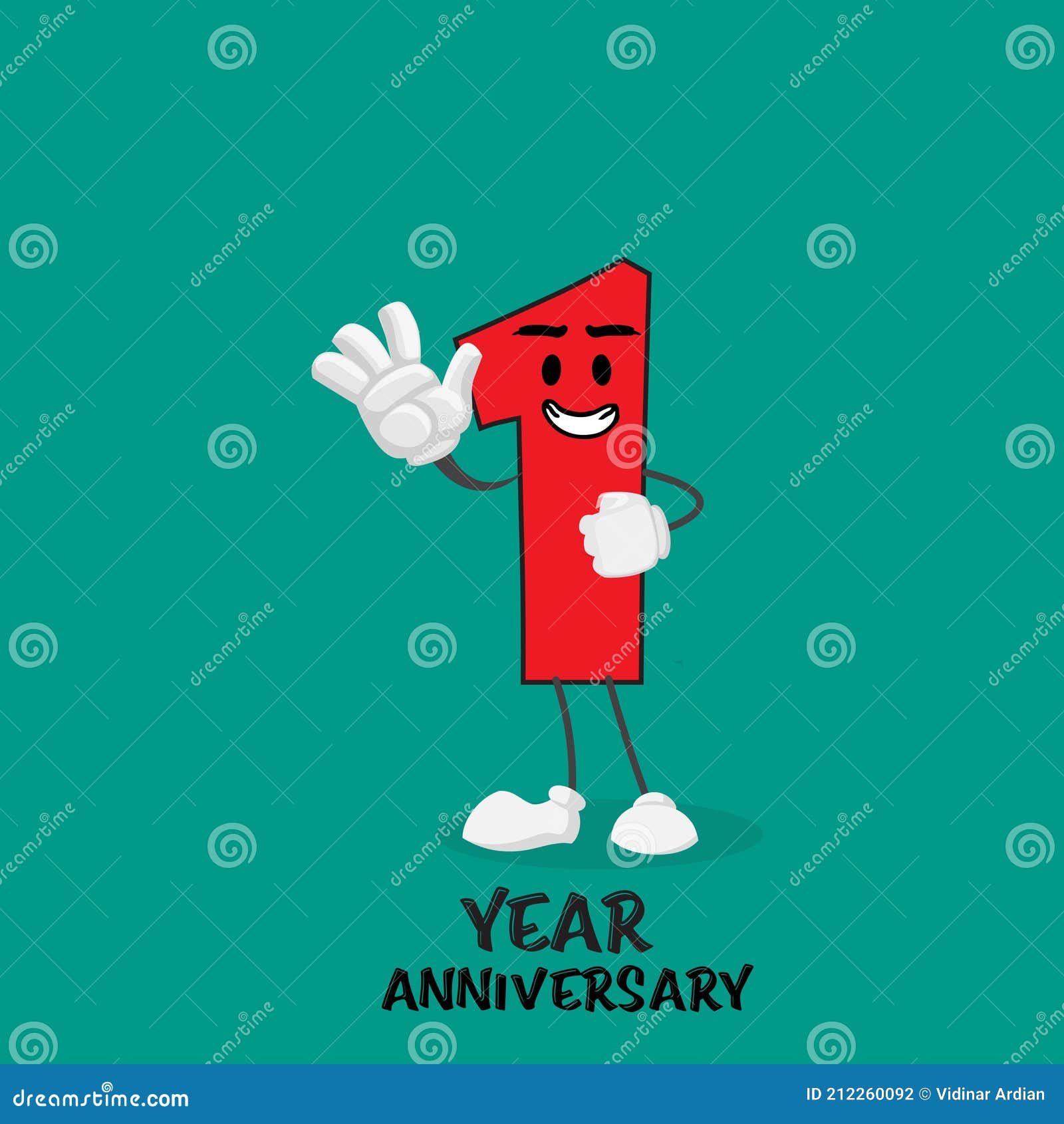 1 NUMBER CUTE YEAR ANNIVERSARY CELEBRATION DESIGN VECTOR TEMPLATE ...