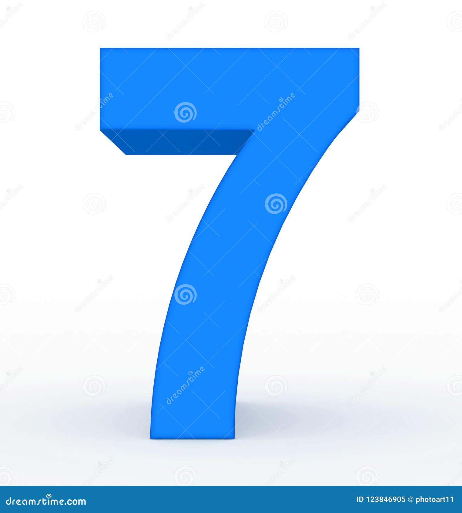 Number 7 3d Blue Isolated on White Stock Illustration - Illustration of ...
