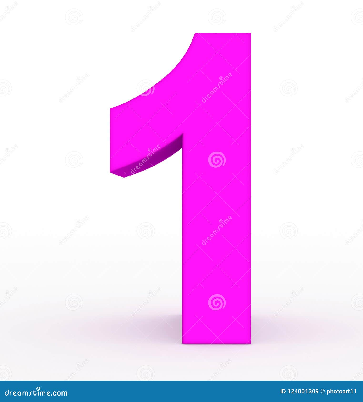 Number 1 3d Clean Purple Isolated on White Stock Illustration ...