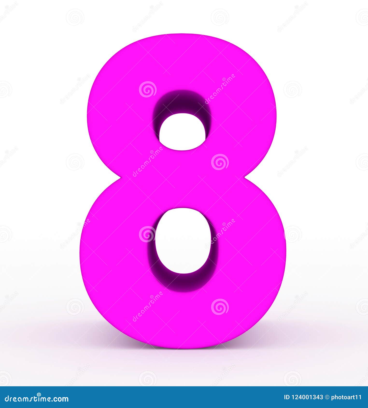 Number 8 3d Purple Isolated on White Stock Illustration - Illustration ...