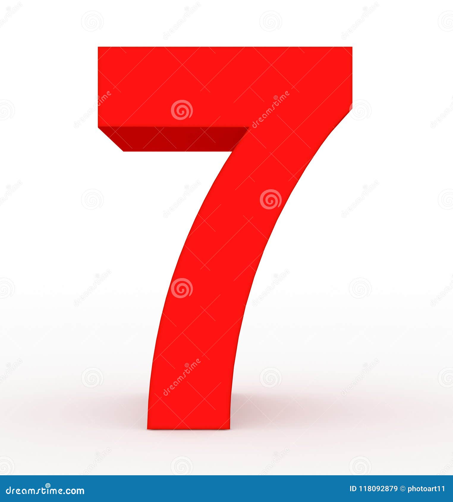 Number 7 3d Red Isolated on White Stock Illustration - Illustration of ...