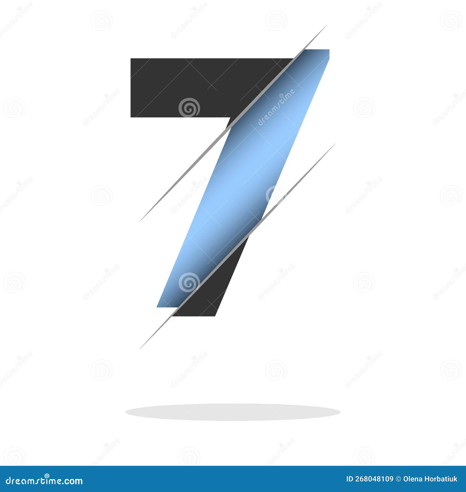 7 Number, 3d Cut Design. Icon for Celebration Design. Vector Typography ...