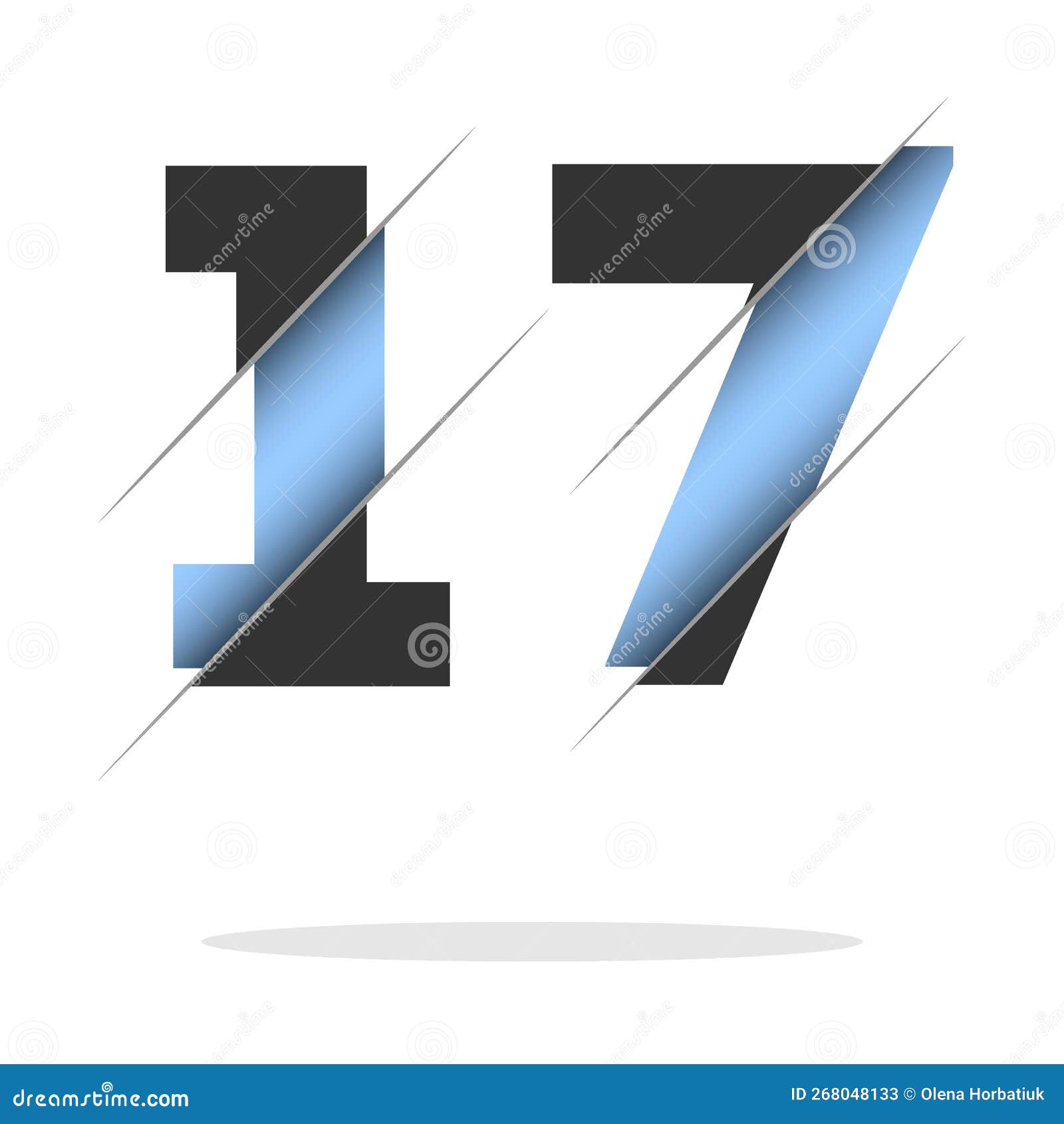 17 Number, 3d Cut Design. Icon for Celebration Design. Vector ...