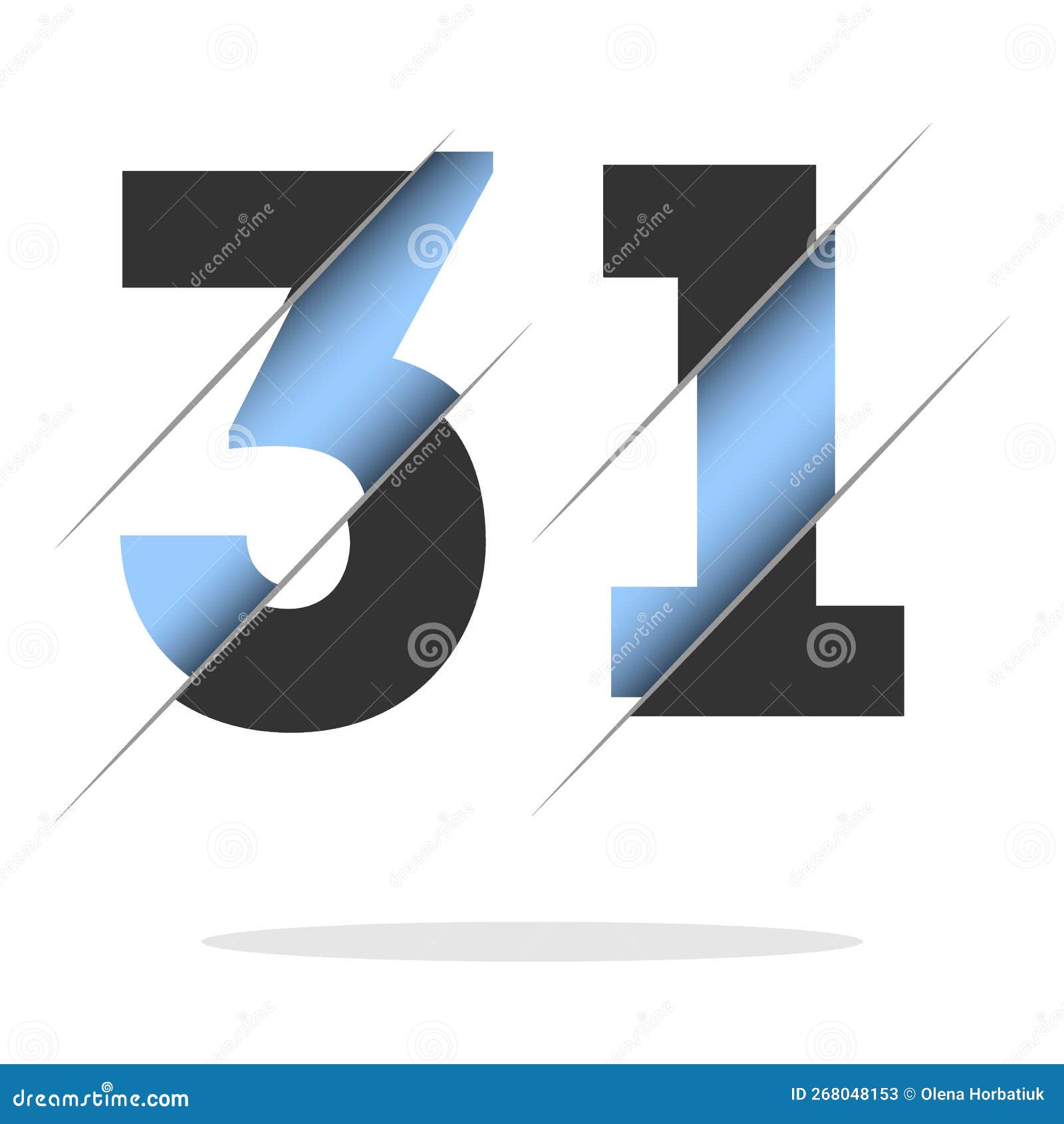 31 Number, 3d Cut Design. Icon for Celebration Design. Vector ...