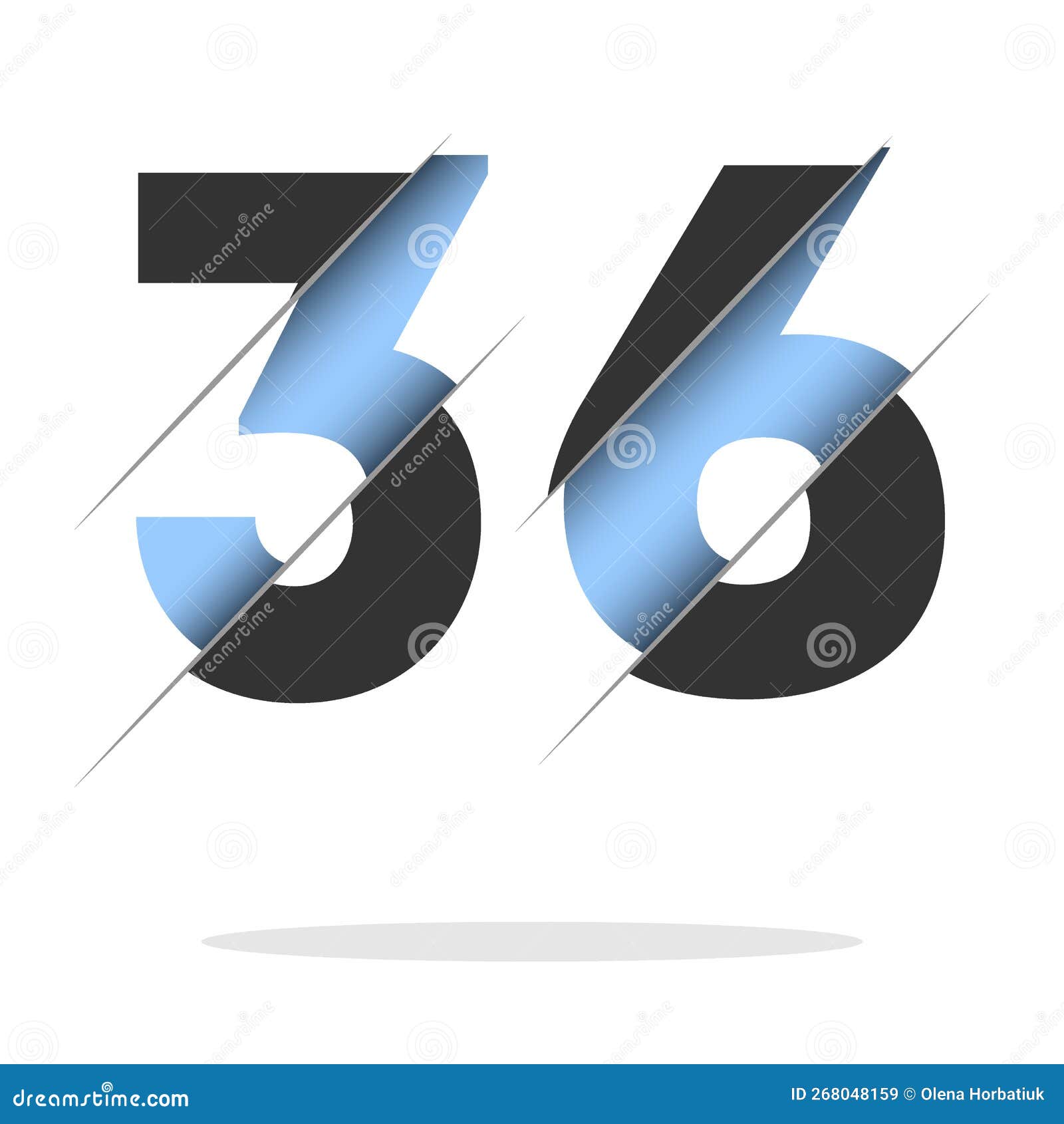 36 Number, 3d Cut Design. Icon for Celebration Design. Vector ...