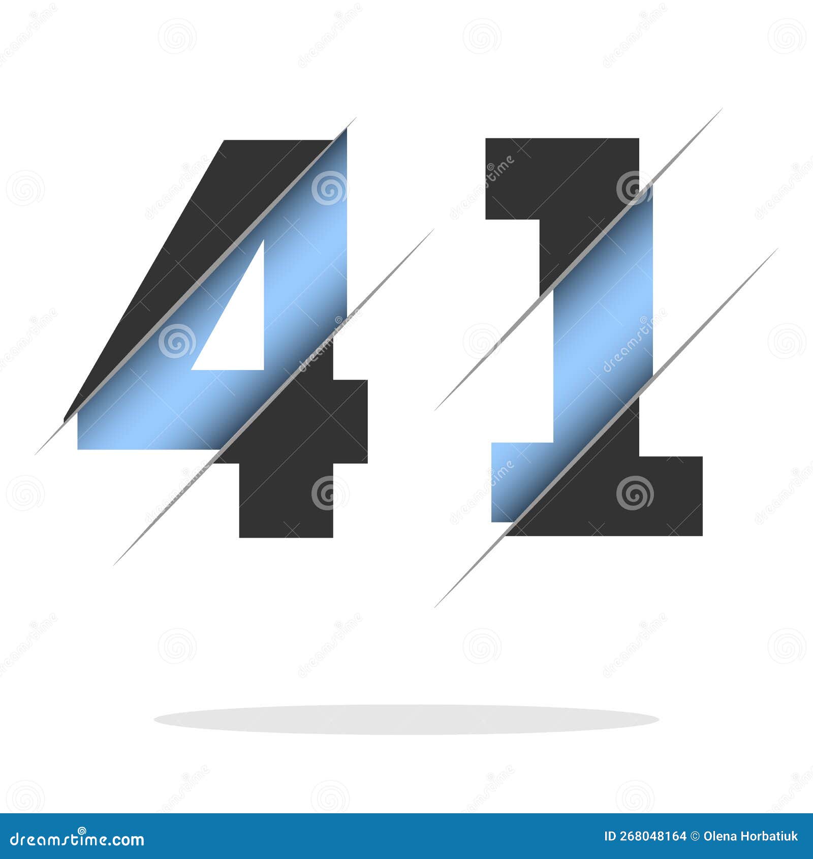 41 Number, 3d Cut Design. Icon for Celebration Design. Vector ...