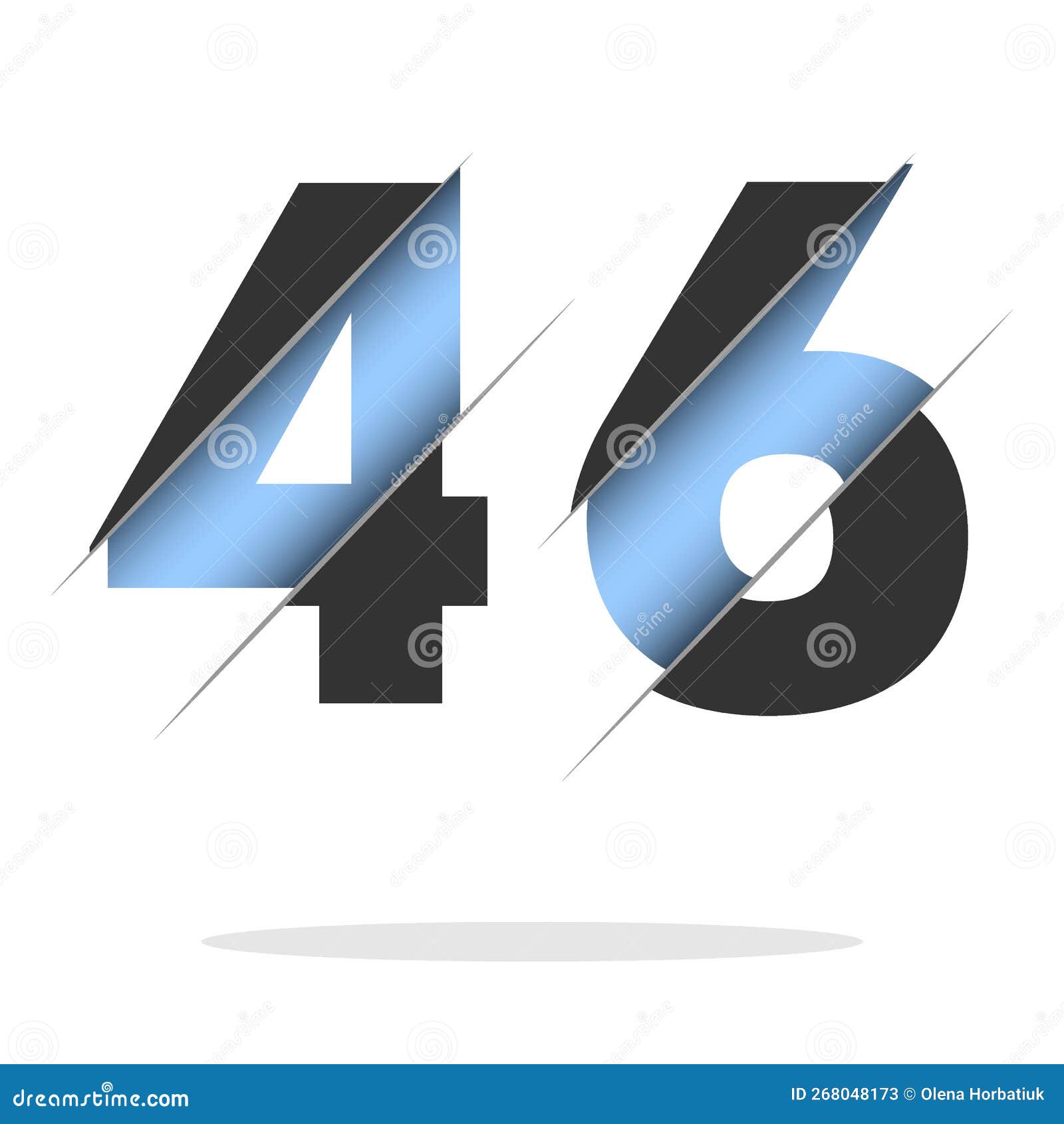 46 Number, 3d Cut Design. Icon for Celebration Design. Vector ...