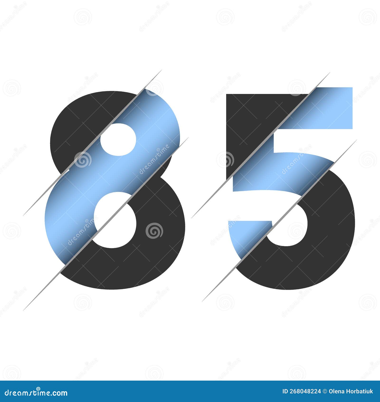 85 Number, 3d Cut Design. Icon for Celebration Design. Vector ...