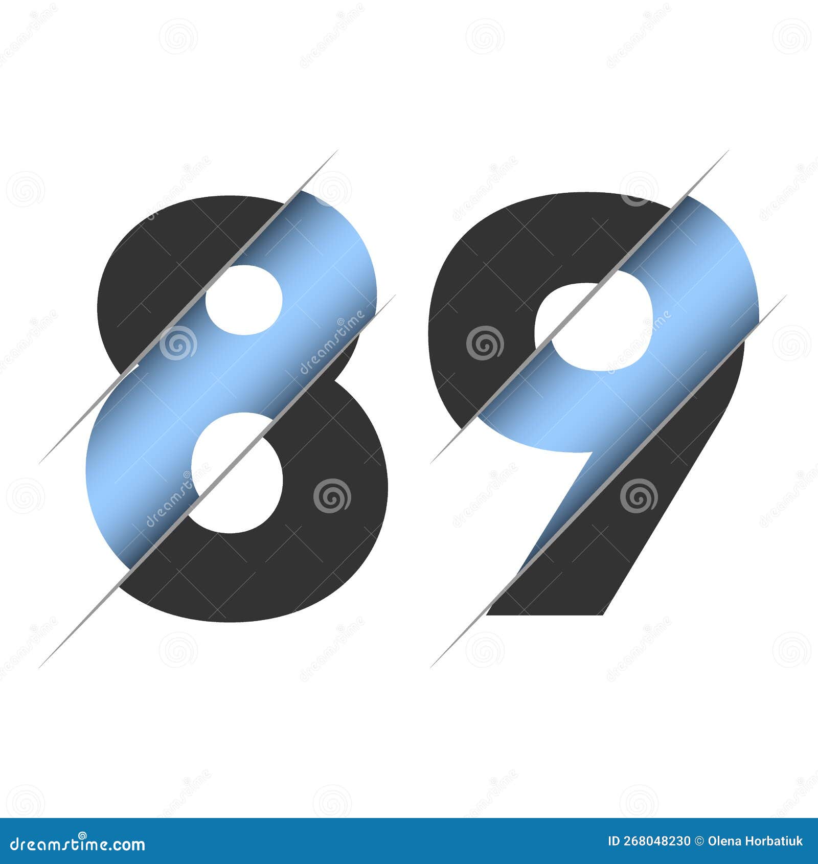 89 Number, 3d Cut Design. Icon for Celebration Design. Vector ...