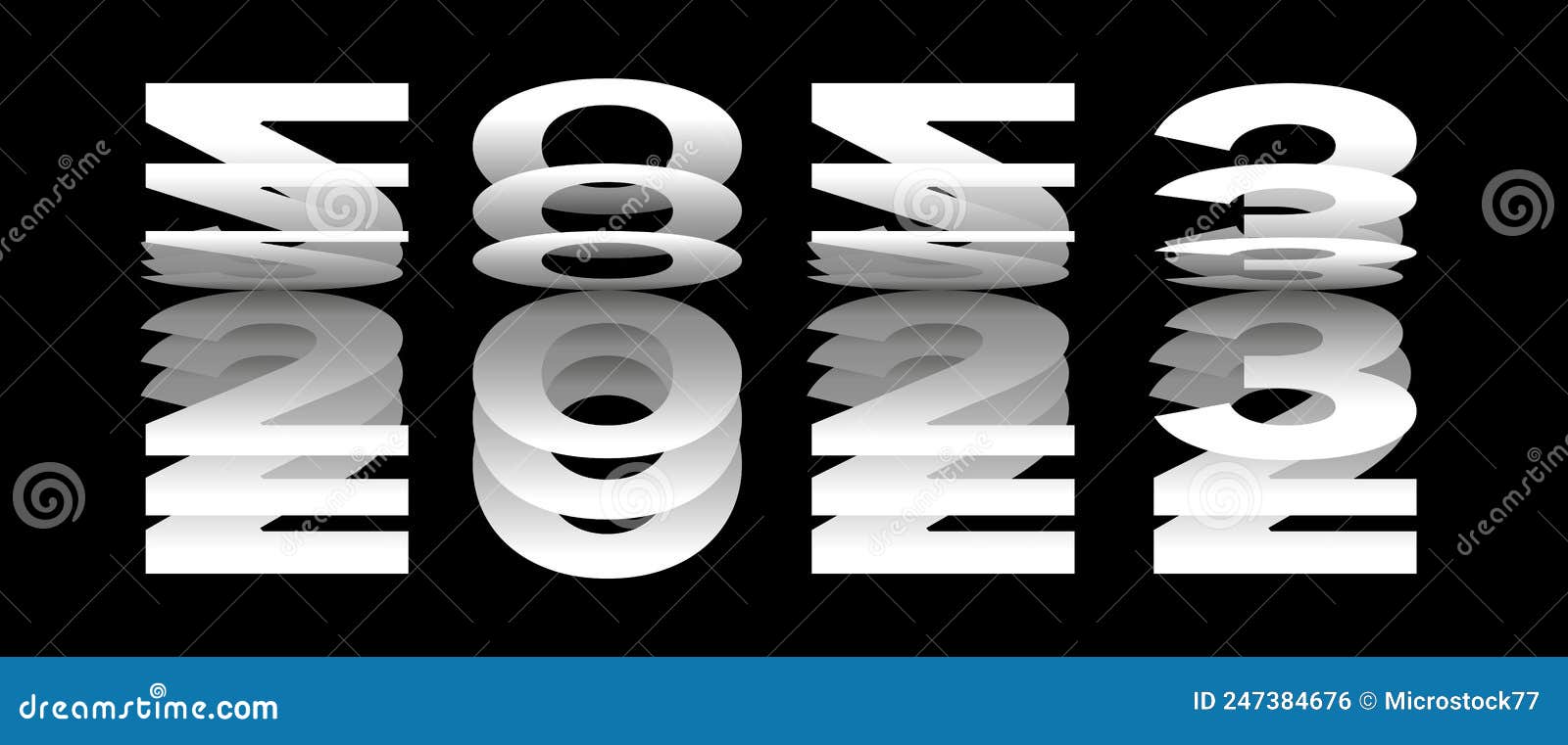 2023 Number 3d Effect Banner, Vector Illustration Stock Vector ...