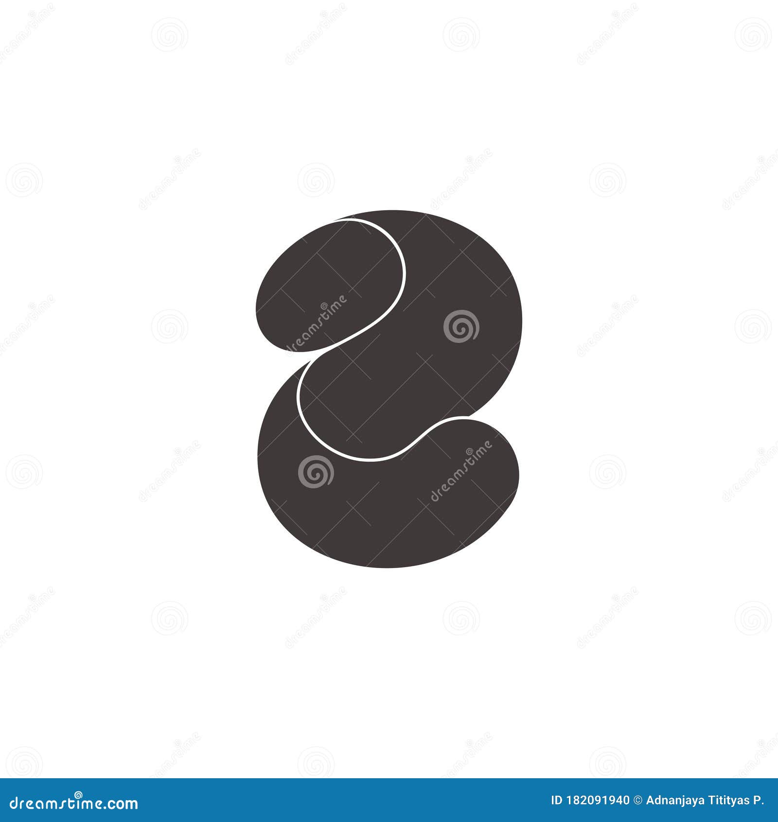 Number 2 3d Flat Curves Smooth Symbol Logo Vector Stock Vector ...