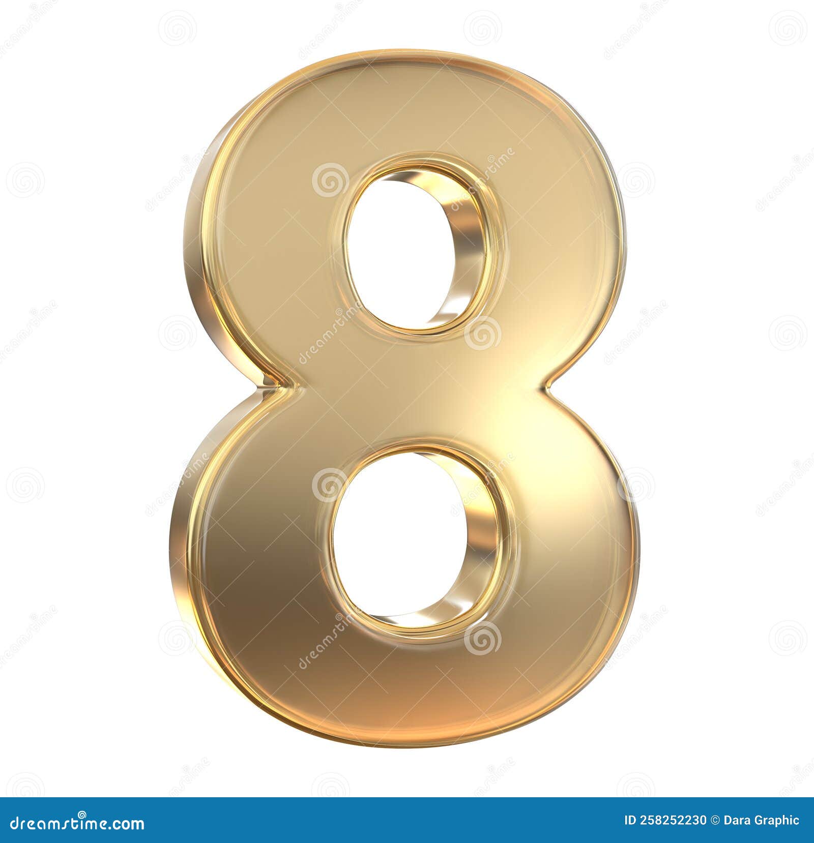 Number 3d 8 gold render stock illustration. Illustration of ...