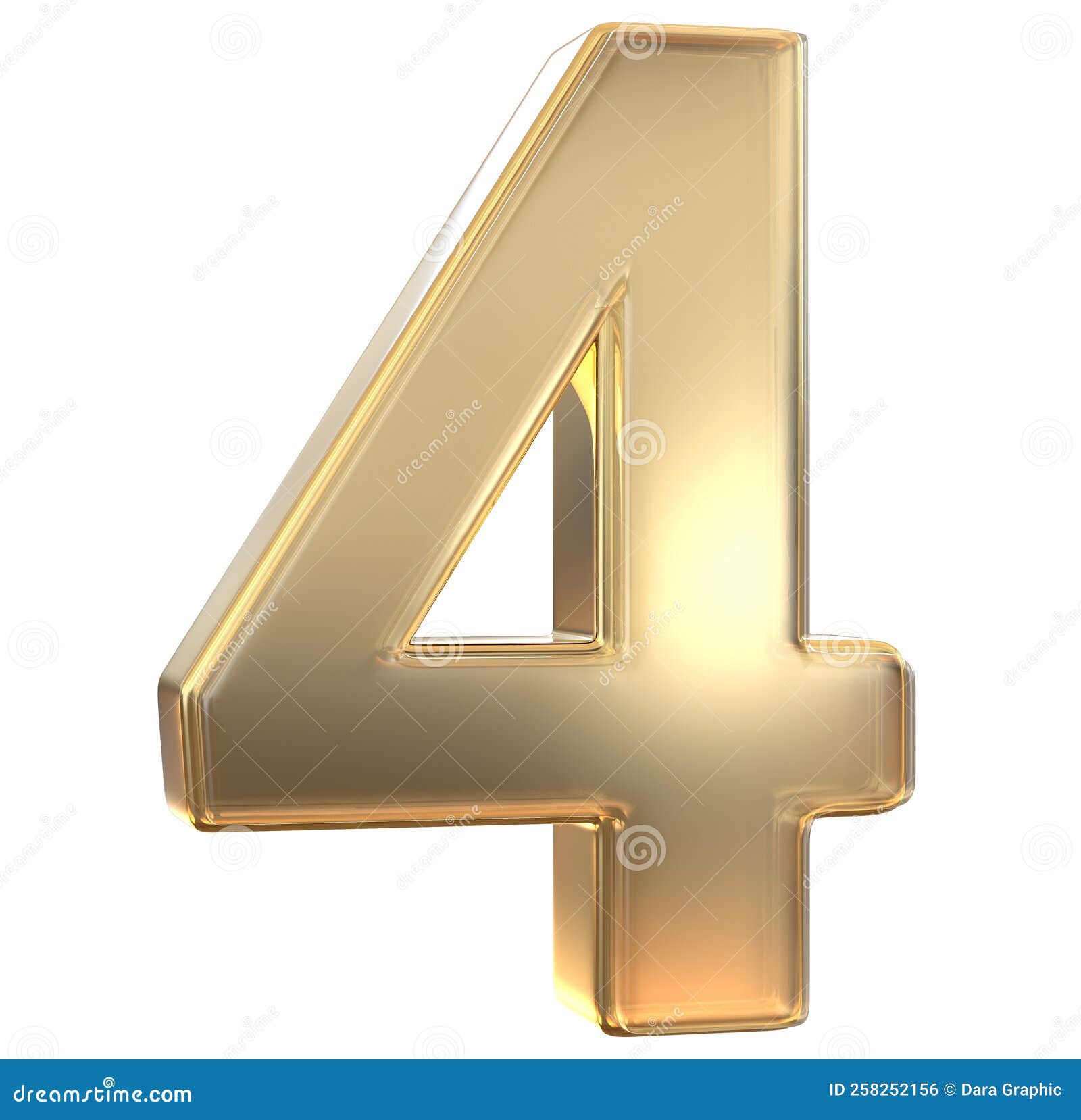 Number 3d 4 gold render stock illustration. Illustration of anniversary ...