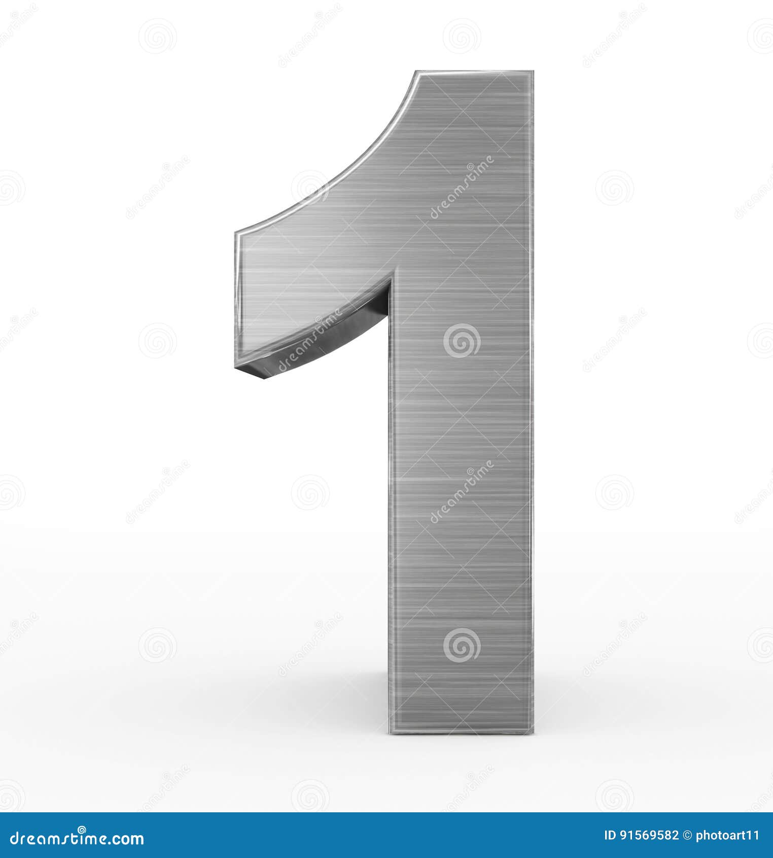 Number 1 3d Metal Isolated on White Stock Illustration - Illustration ...