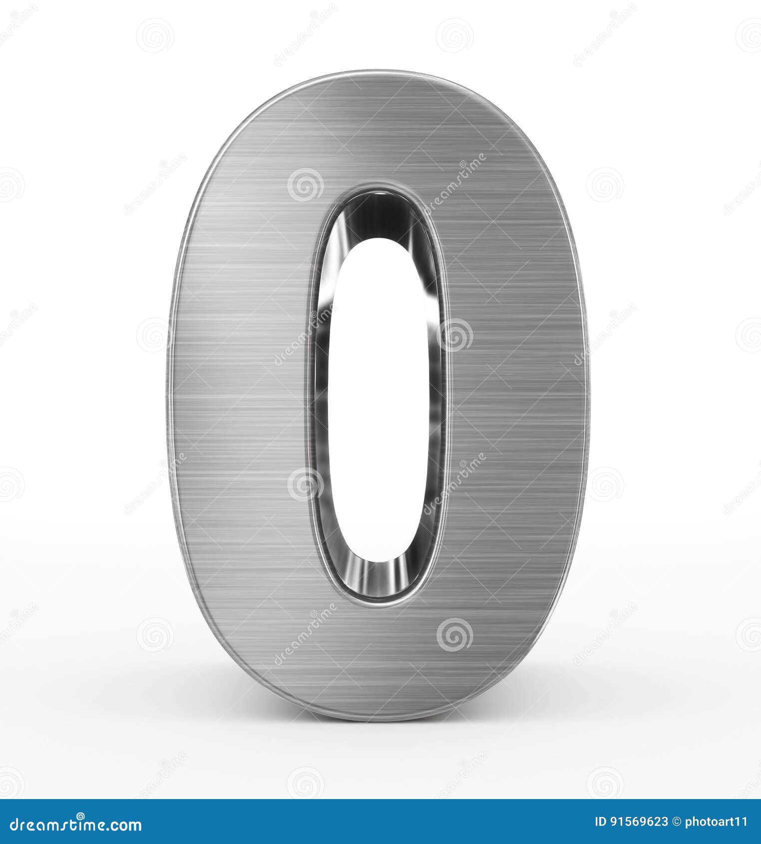 Number 0 3d Metal Isolated on White Stock Illustration - Illustration ...