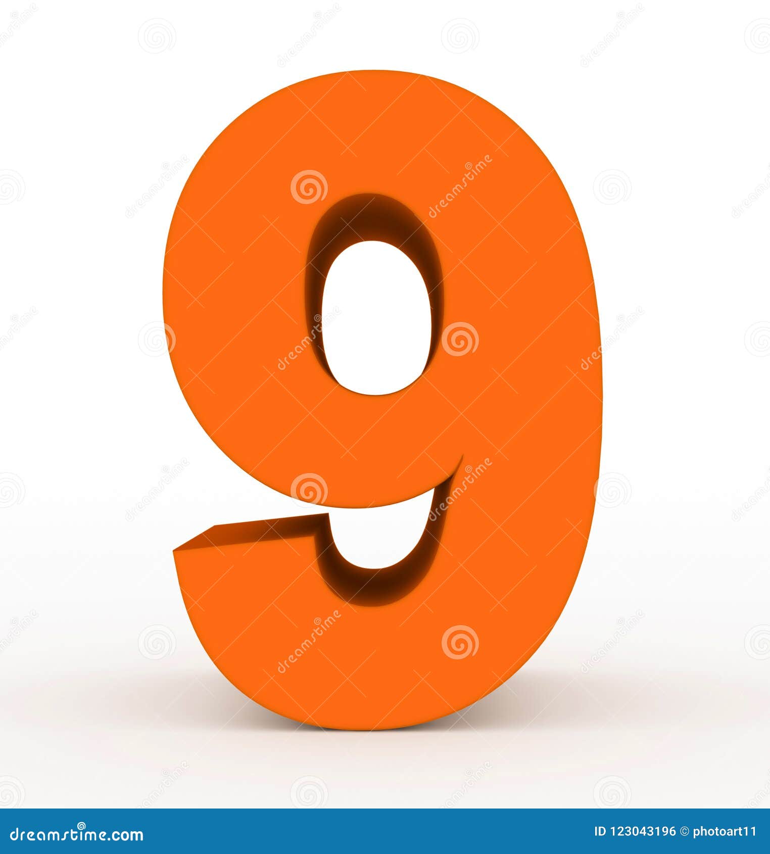 Number 9 3d Orange Isolated on White Stock Illustration - Illustration ...