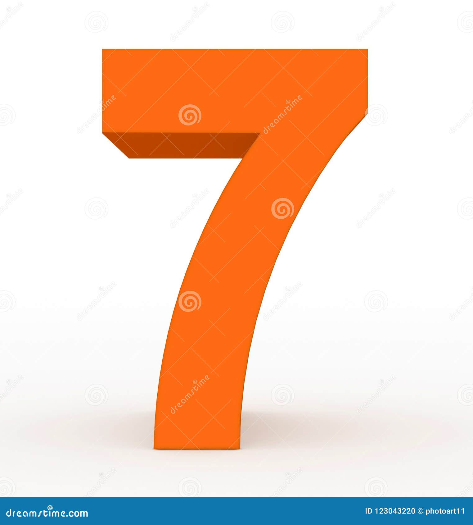 Number 7 3d Orange Isolated on White Stock Illustration - Illustration ...