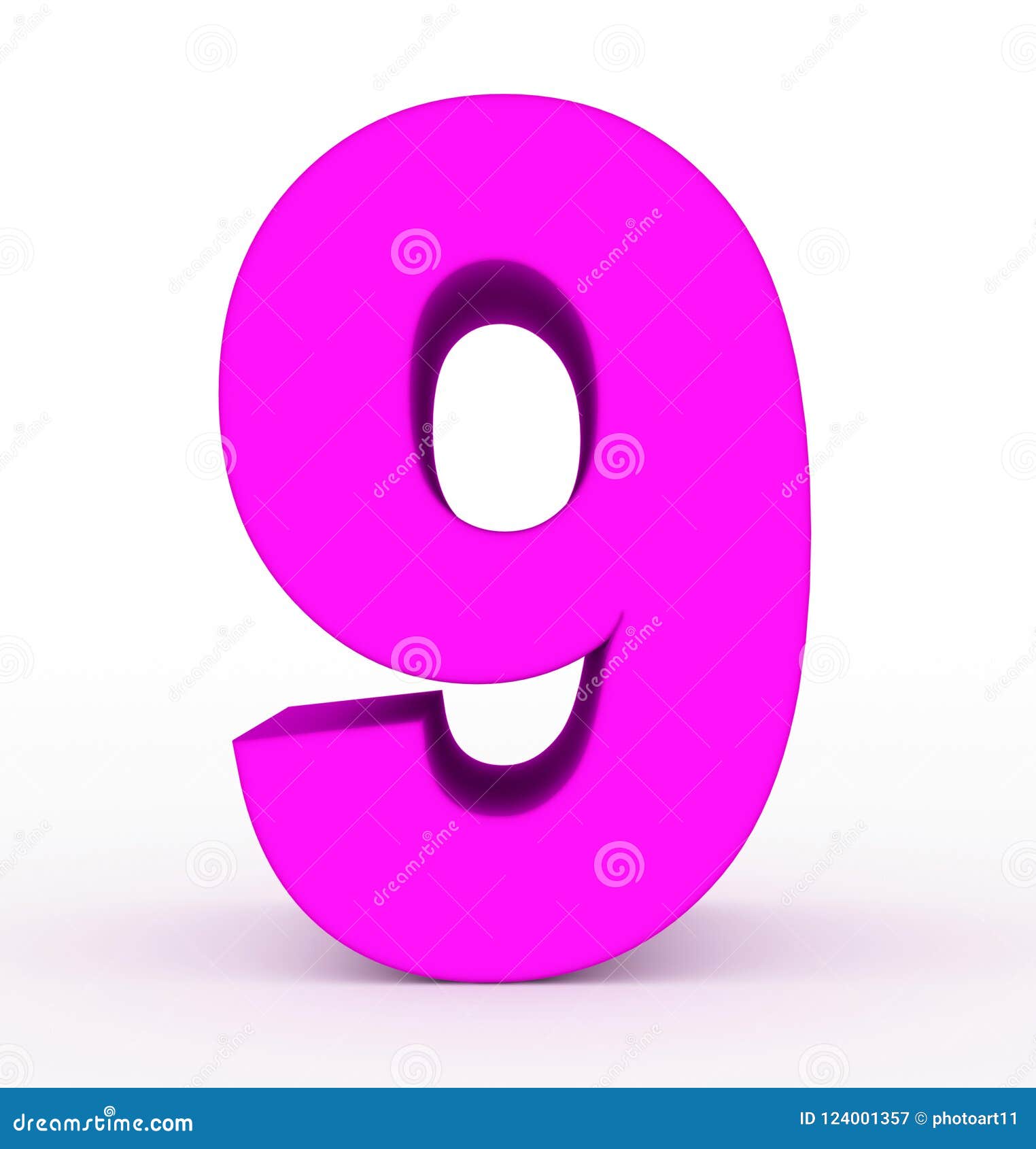 Number 9 3d Purple Isolated on White Stock Illustration - Illustration ...