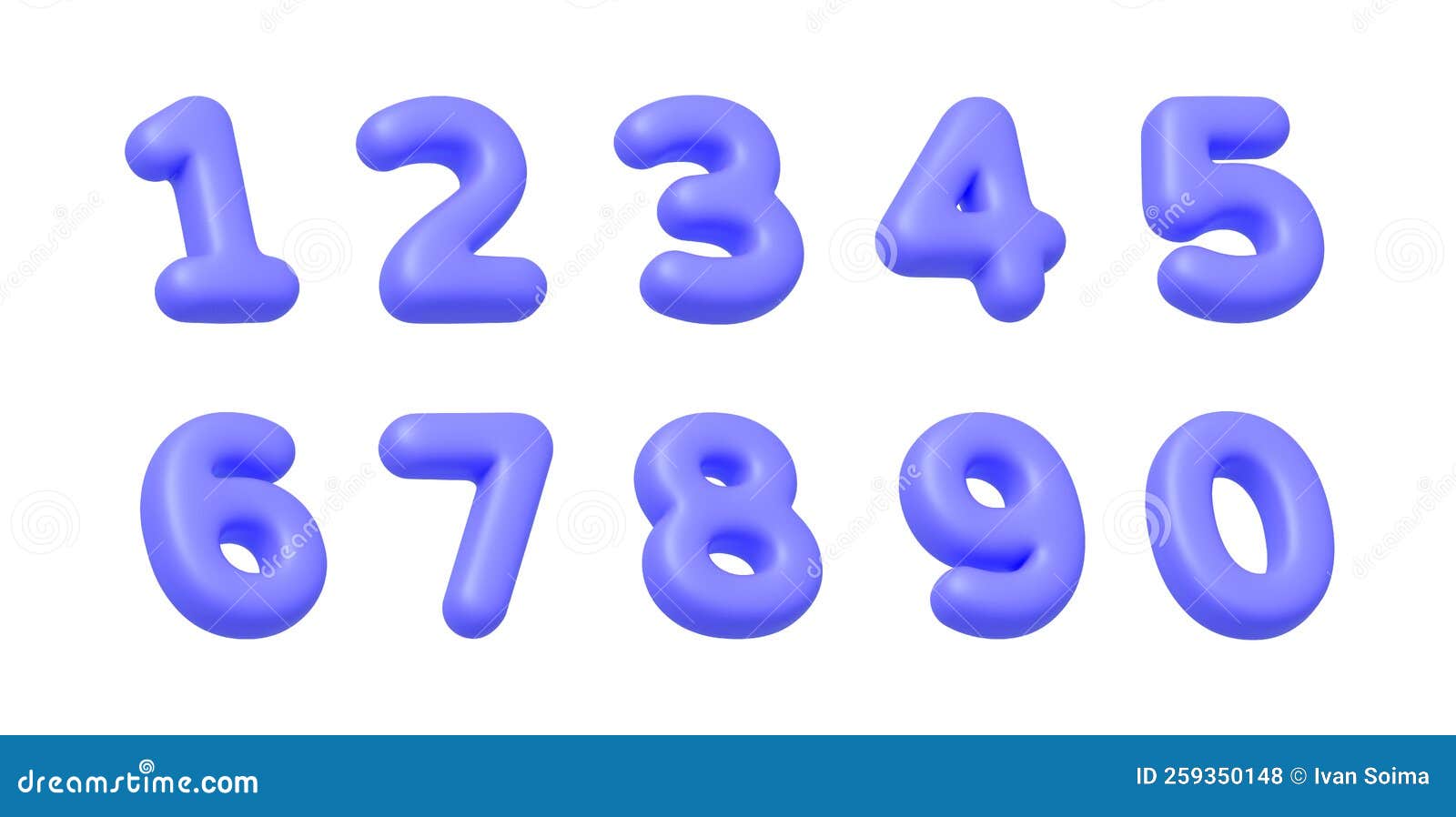 Number 3d in Realistic Style on White Background. 3d Number 3d for ...