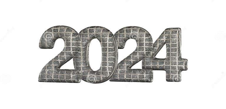 Number 2024 3D Render with Background White Stock Illustration ...