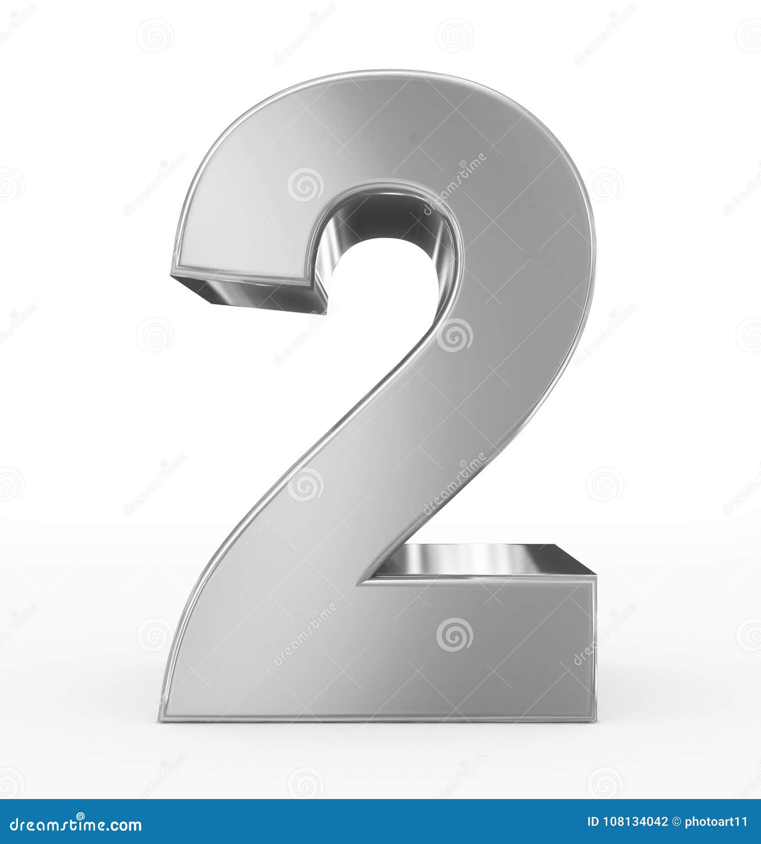 Number 2 3d Silver Isolated on White Stock Illustration - Illustration ...