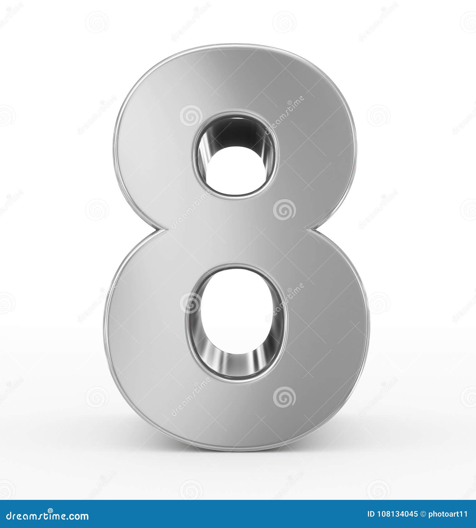 Number 8 3d Silver Isolated on White Stock Illustration - Illustration ...