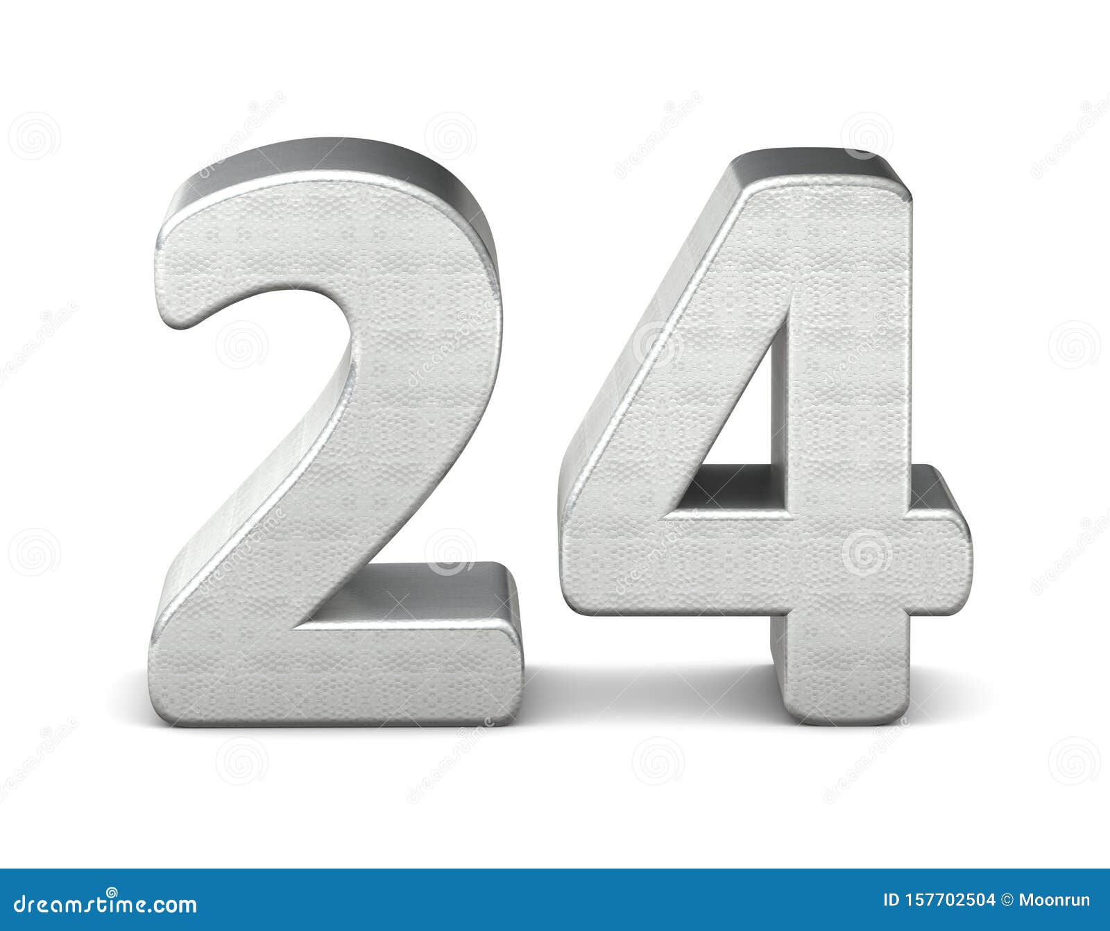 24 Number 3d Silver Structure 3d Stock Illustration - Illustration of ...