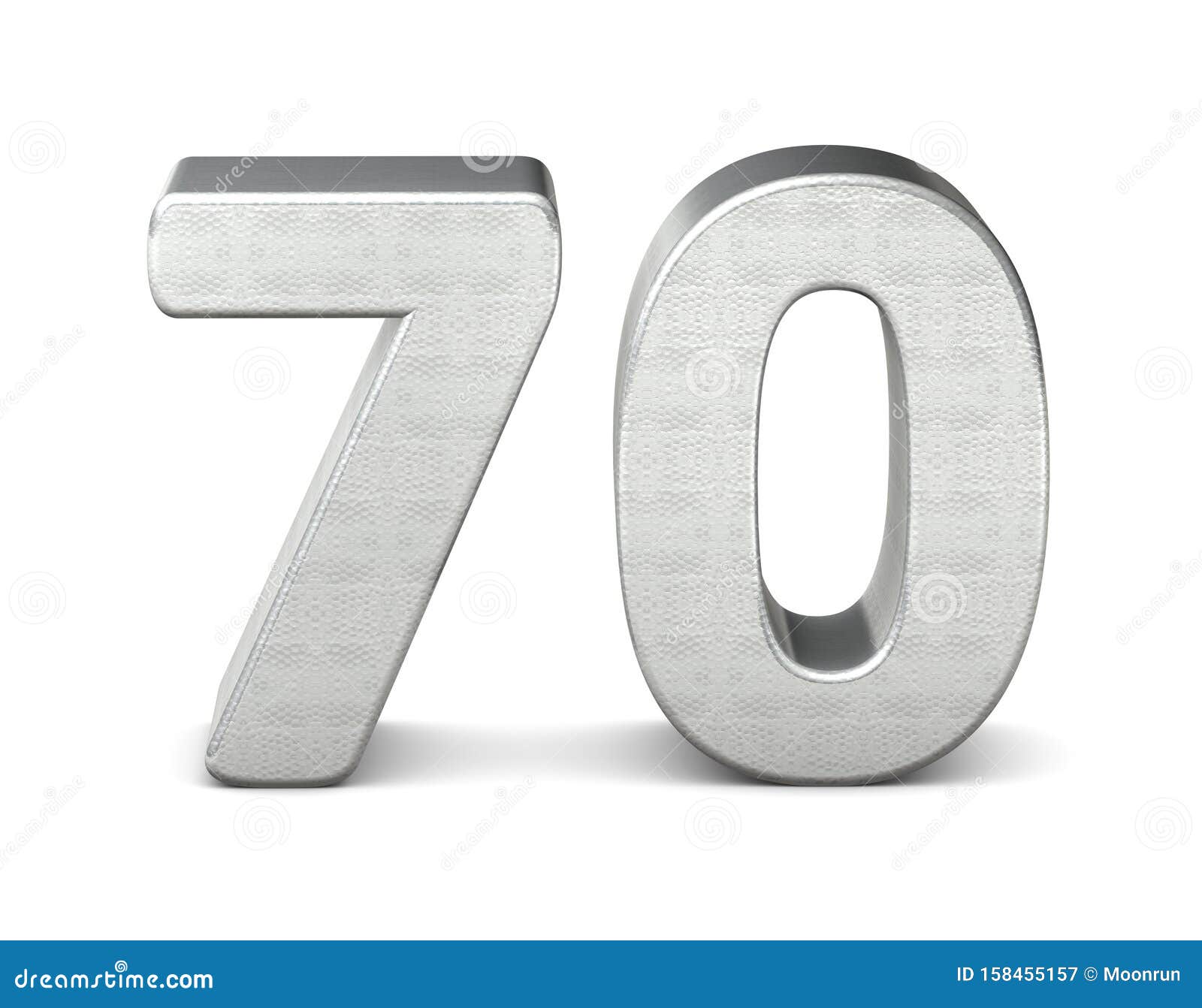 70 Number 3d Silver Structure 3d Stock Illustration - Illustration of ...