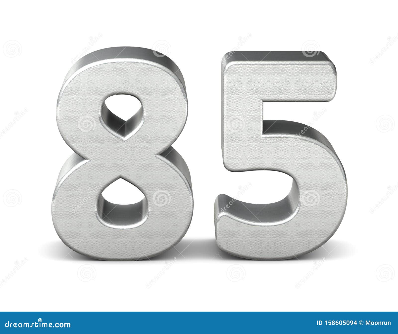 85 Number 3d Silver Structure 3d Stock Illustration - Illustration of ...