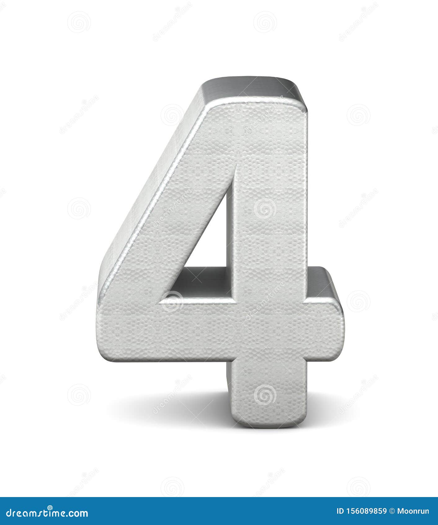 4 Number 3d Silver Structure Stock Illustration - Illustration of ...