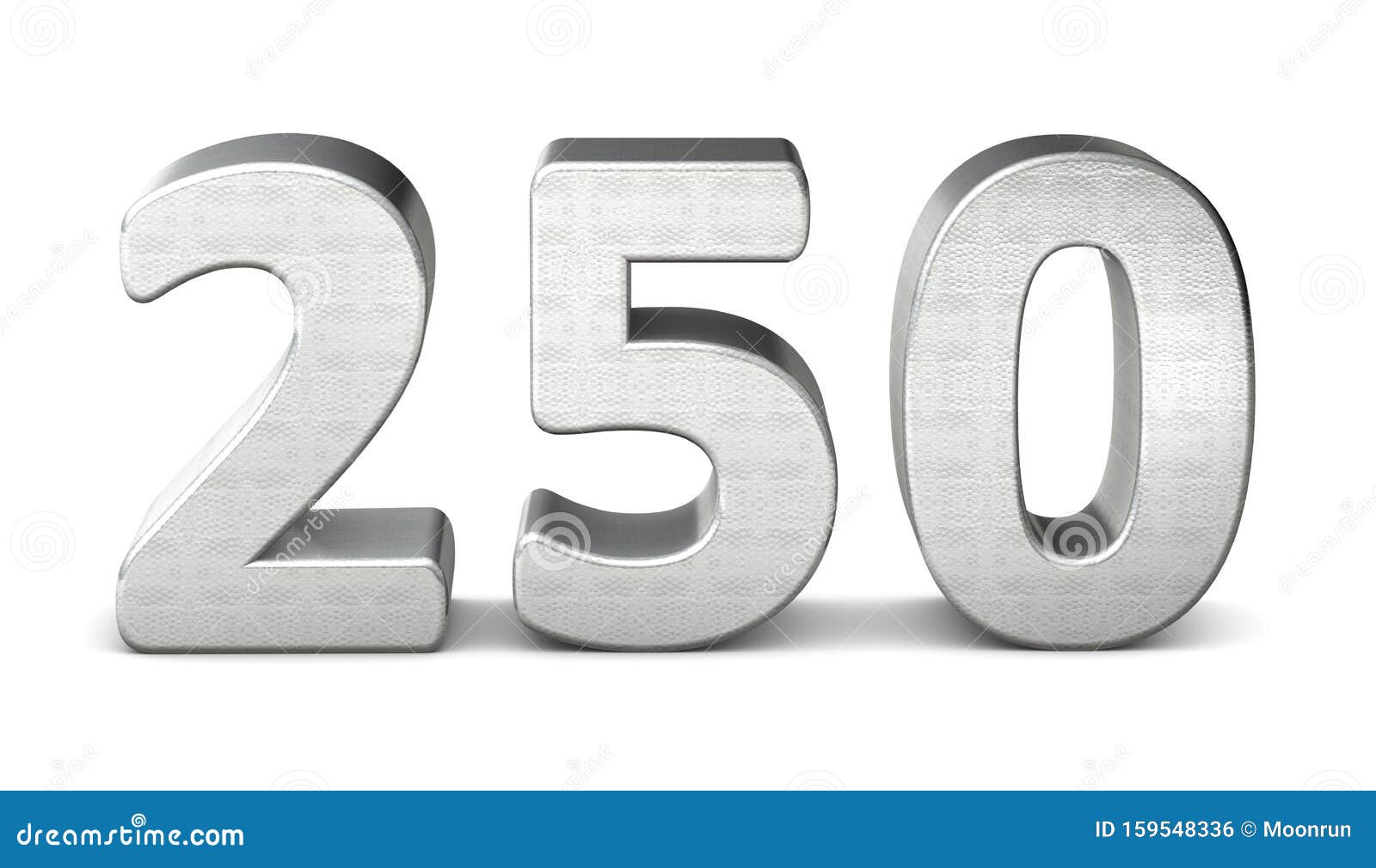 250 Number 3d Silver Structure 3d Stock Illustration - Illustration of ...