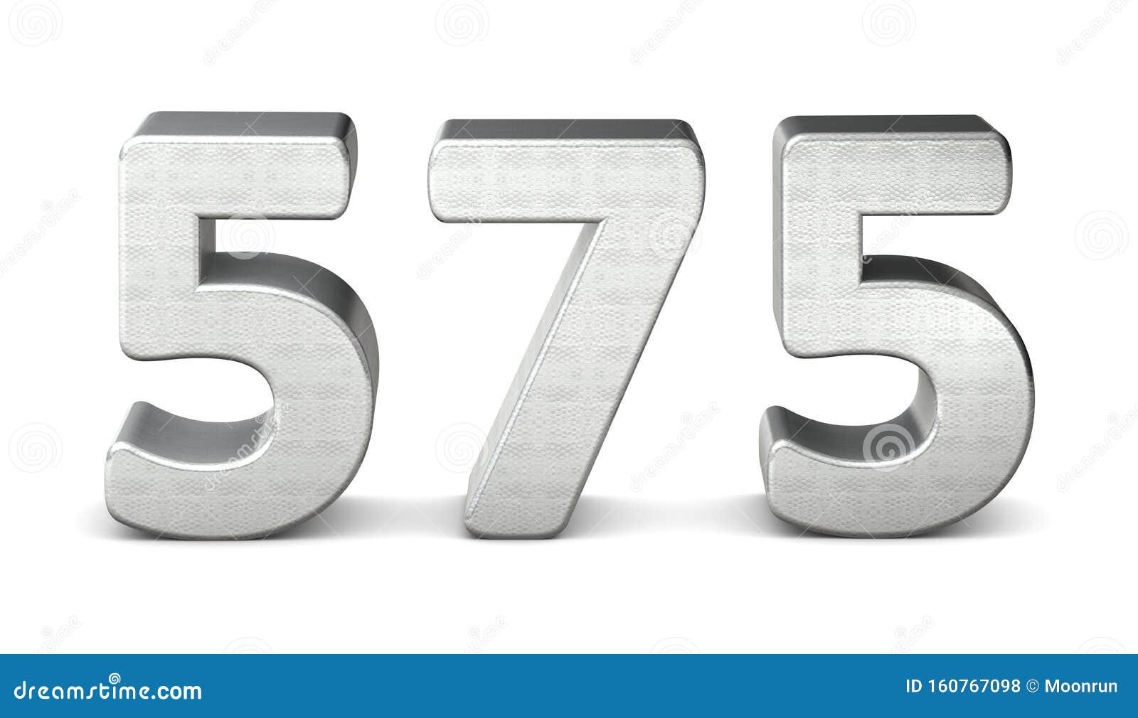 575 Number 3d Silver Structure 3d Stock Illustration - Illustration of ...